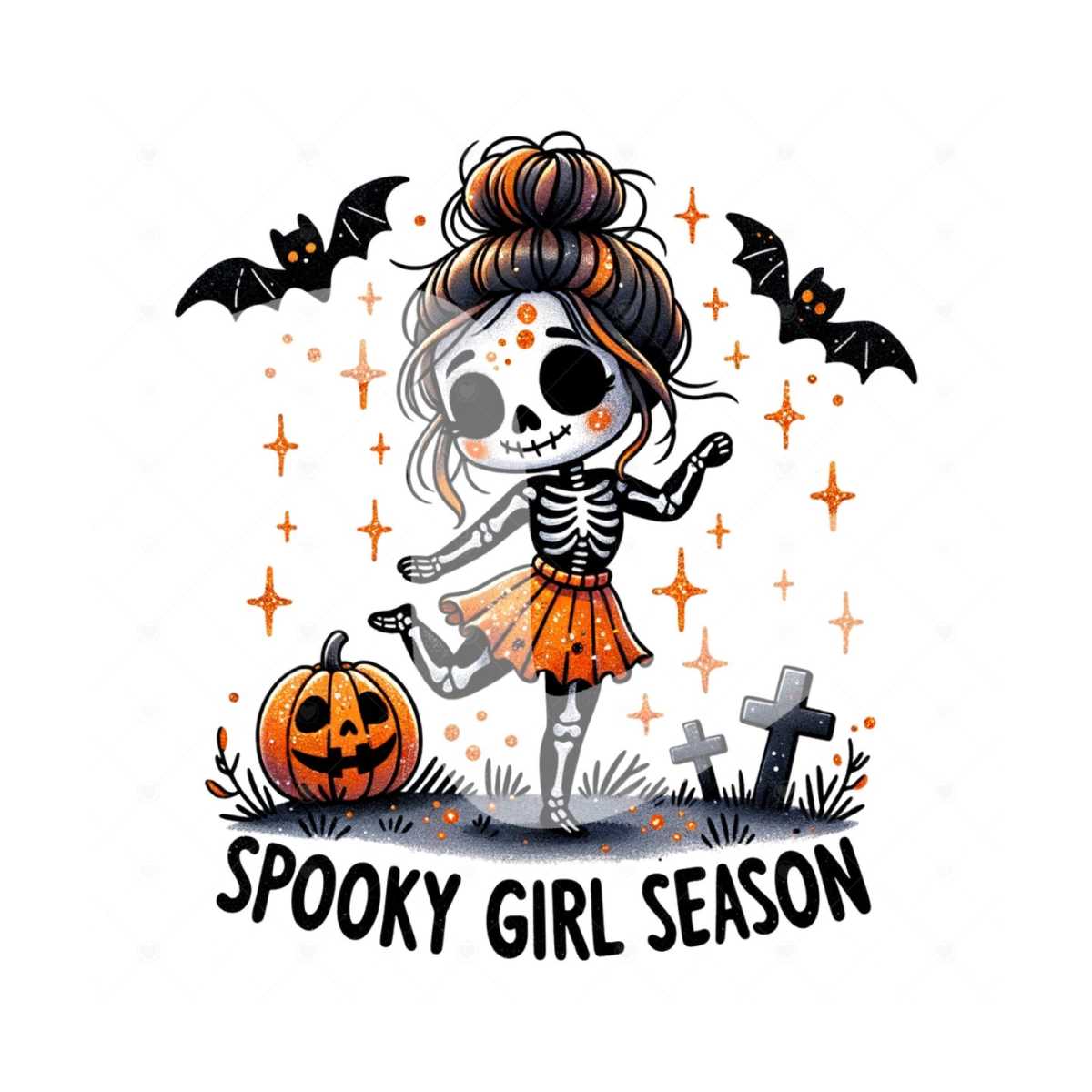 Spooky Girl Season Svg, Skeleton Halloween Clipart, Fall Svg | Inspire ...