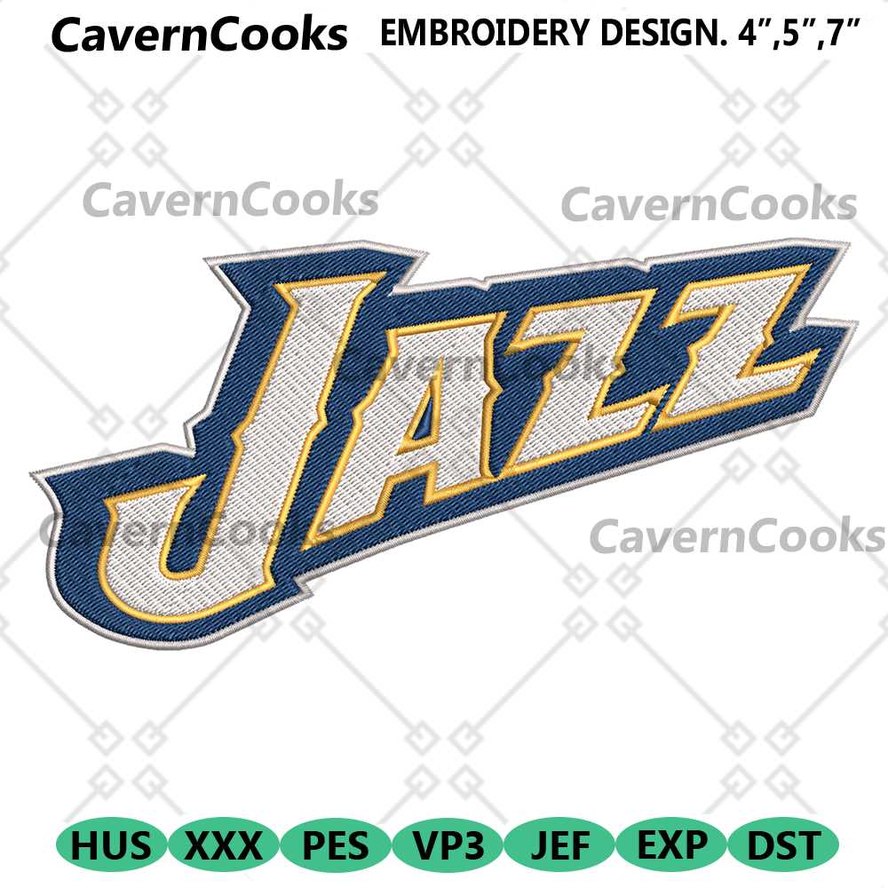 Utah Jazz Wordmark Logo Embroidery Instant Files, Utah Jazz | Inspire ...