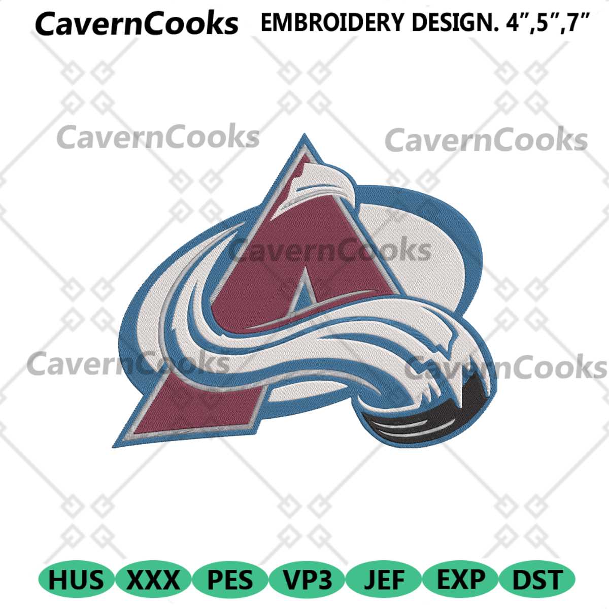 Colorado Avalanche Logo NHL Team Embroidery Design File | Inspire Uplift