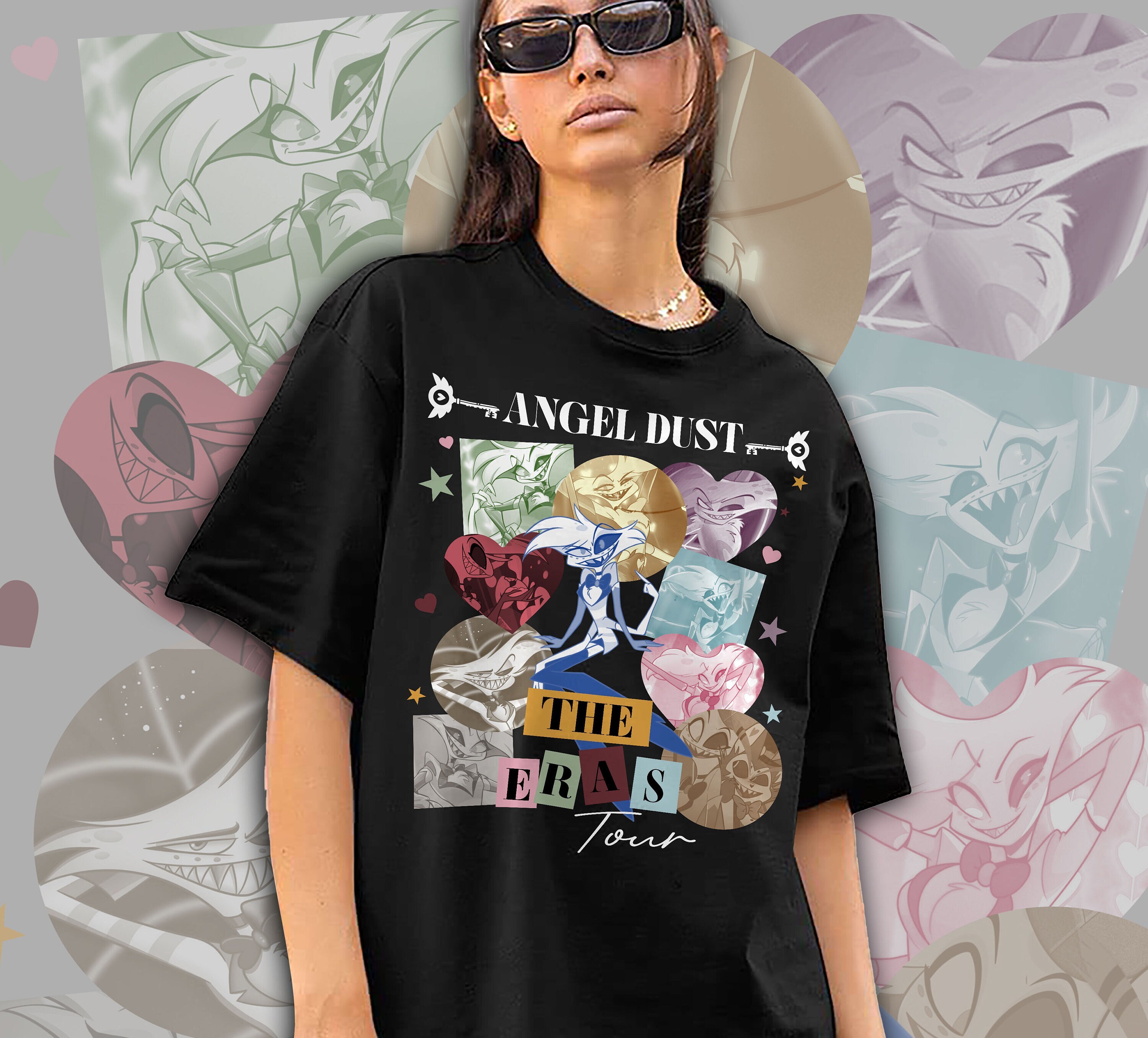 Angel Dust The Eras Tour Shirt, Hazbin Hotel Cartoon Merch, - Inspire ...