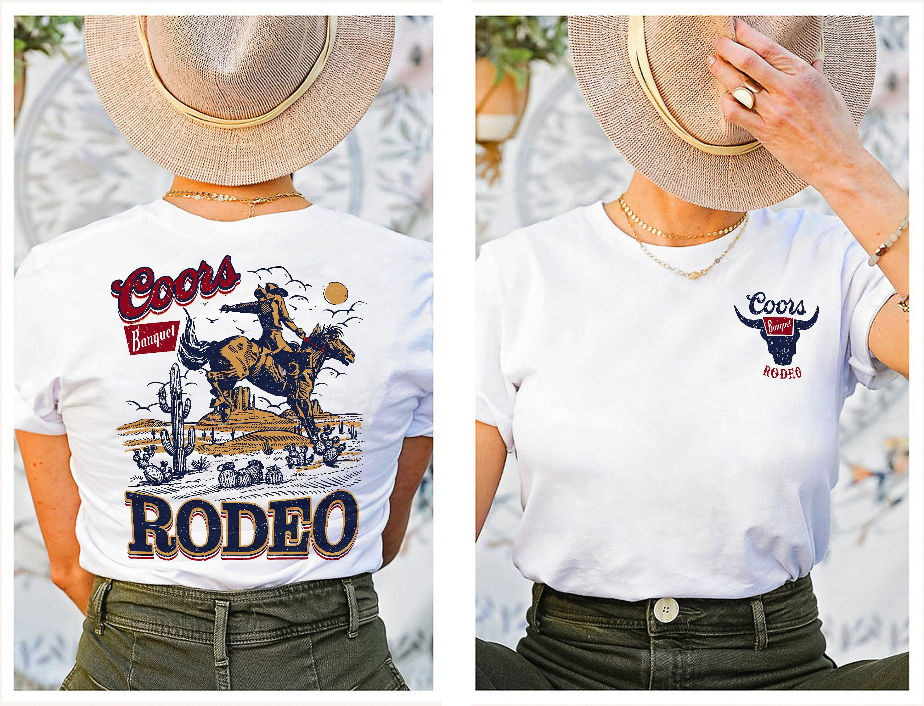 Coors Rodeo Retro The Original Coors Cowboy 2 Sides Shirt, C | Inspire ...
