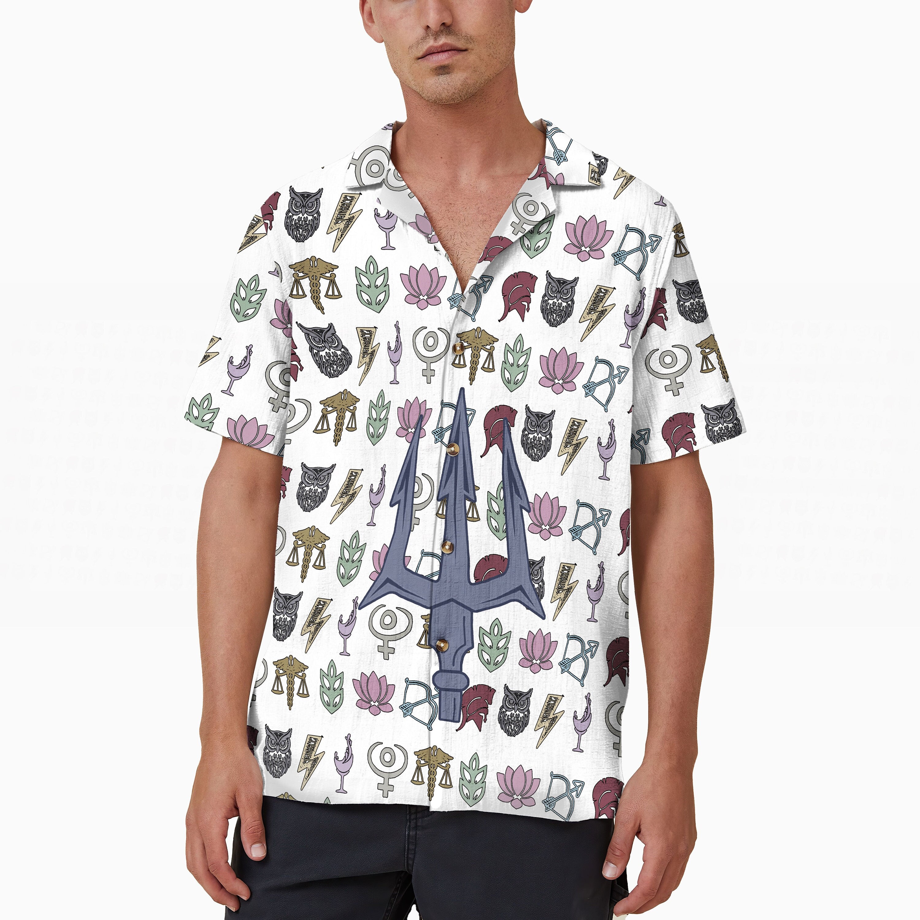 Greek God Symbols Hawaiian Shirt, Percy Jackson Hawaii Aloha | Inspire ...