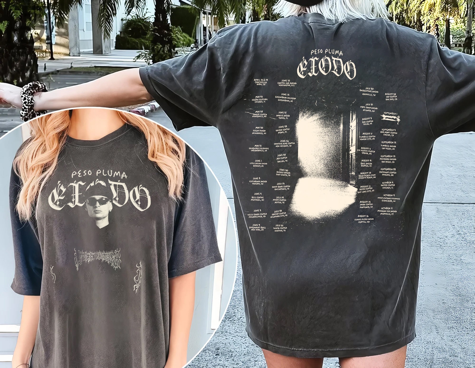 Vintage 90s Style Peso Pluma Tour T-Shirt, Peso Pluma 2024 C | Inspire ...