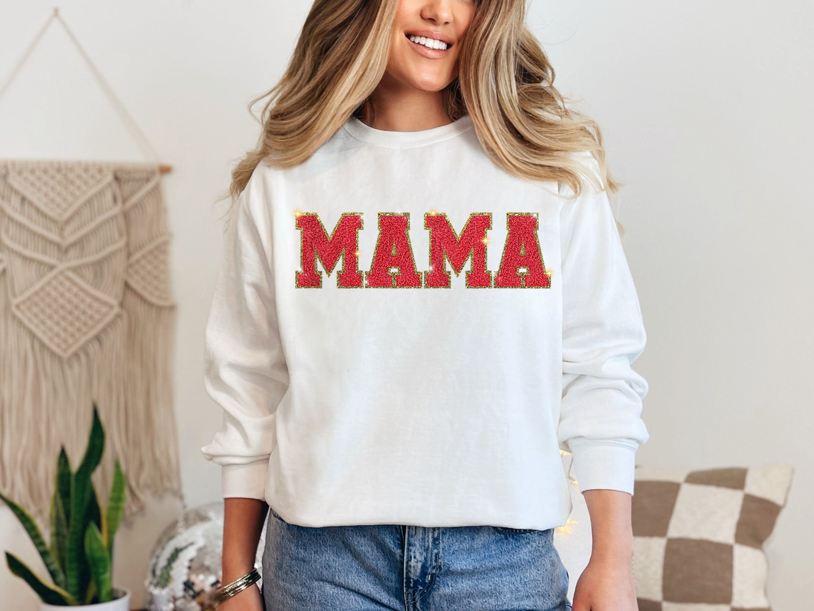 Gold Glitter Mom, New Mama Sweater, Mom Life Sweatshirt, Mot | Inspire ...