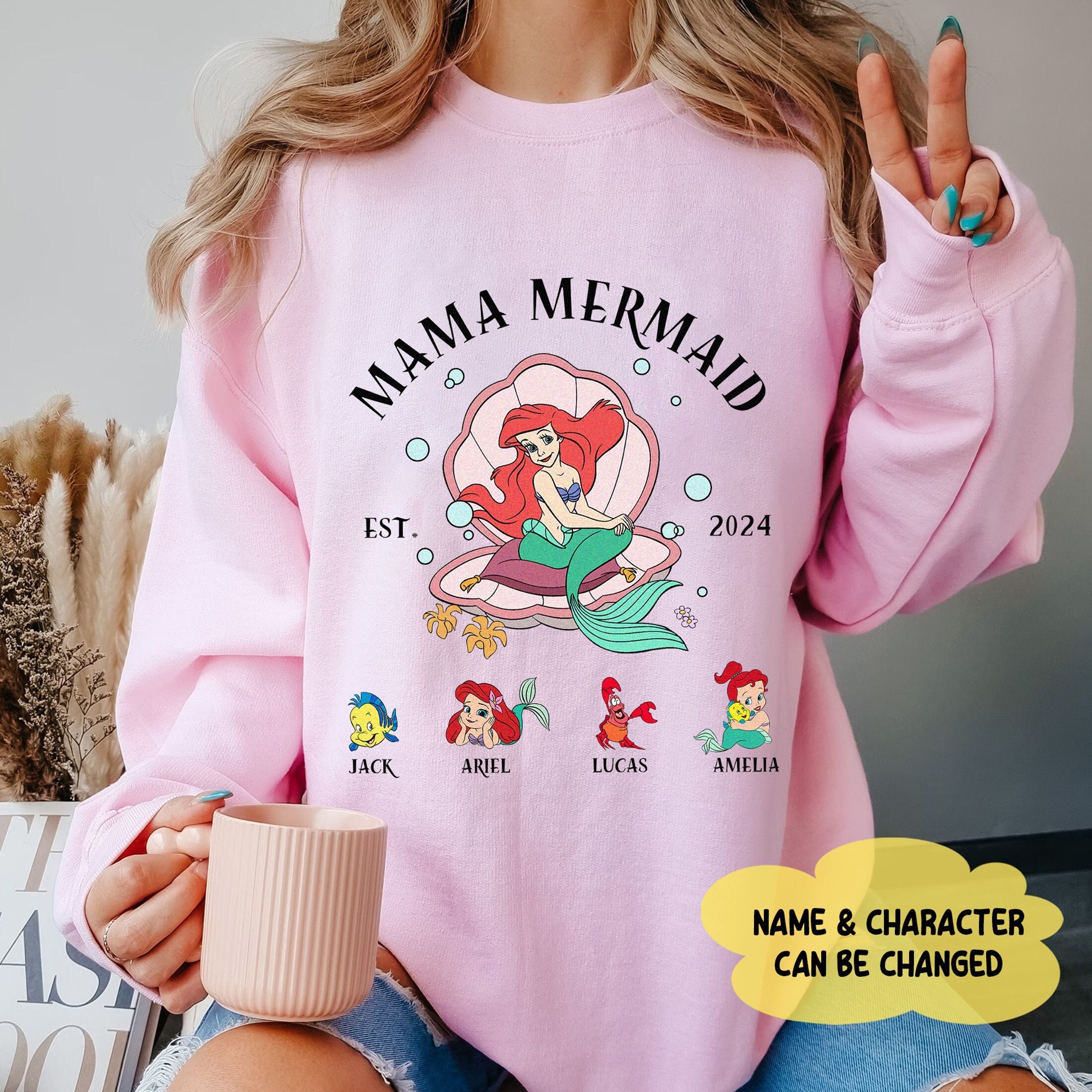 Little Mermaid Mama Shirt, Retro Princess Mama Mermaid Shirt | Inspire ...