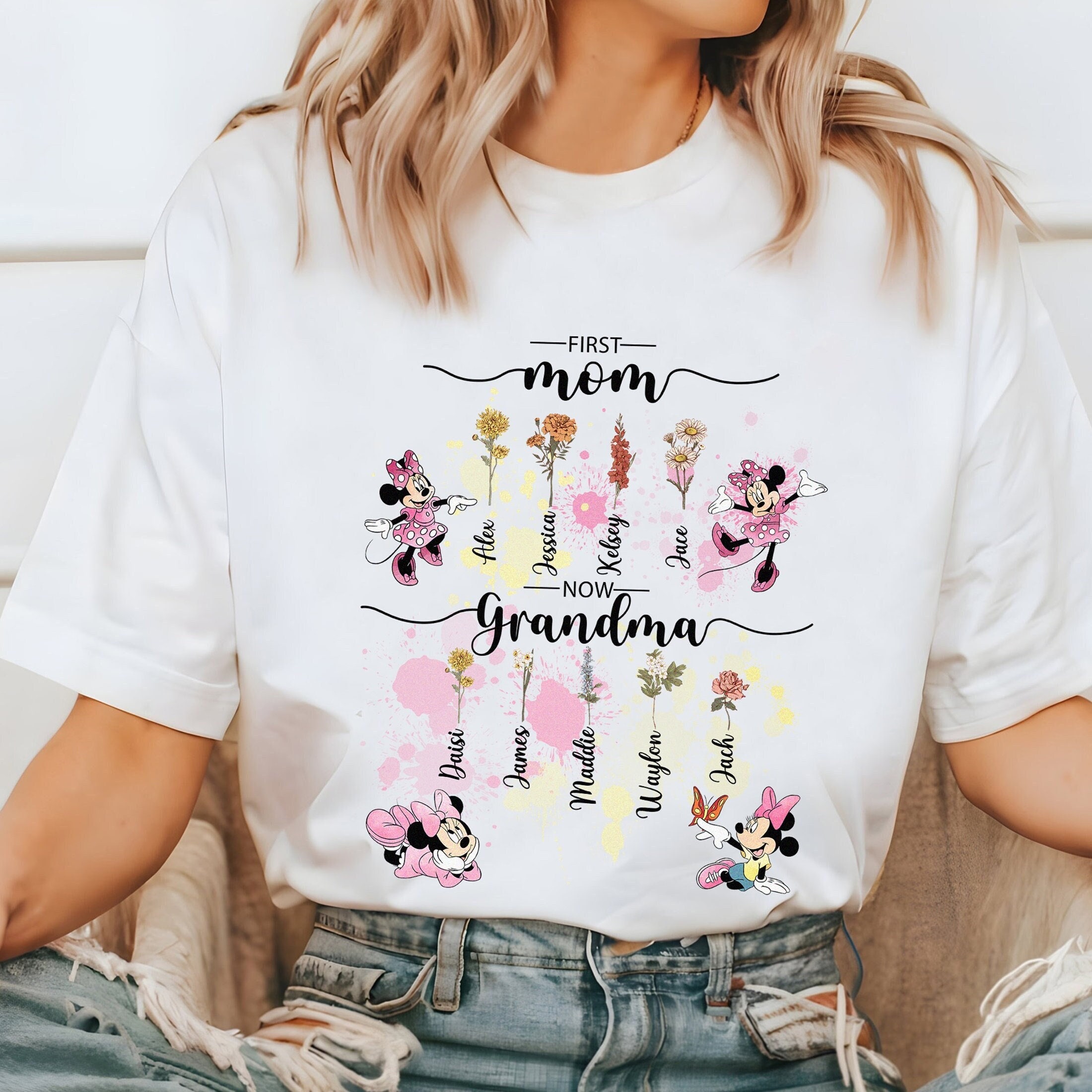 Minnie Mouse First Mom Now Grandma Shirt, Custom Disneyland | Inspire ...