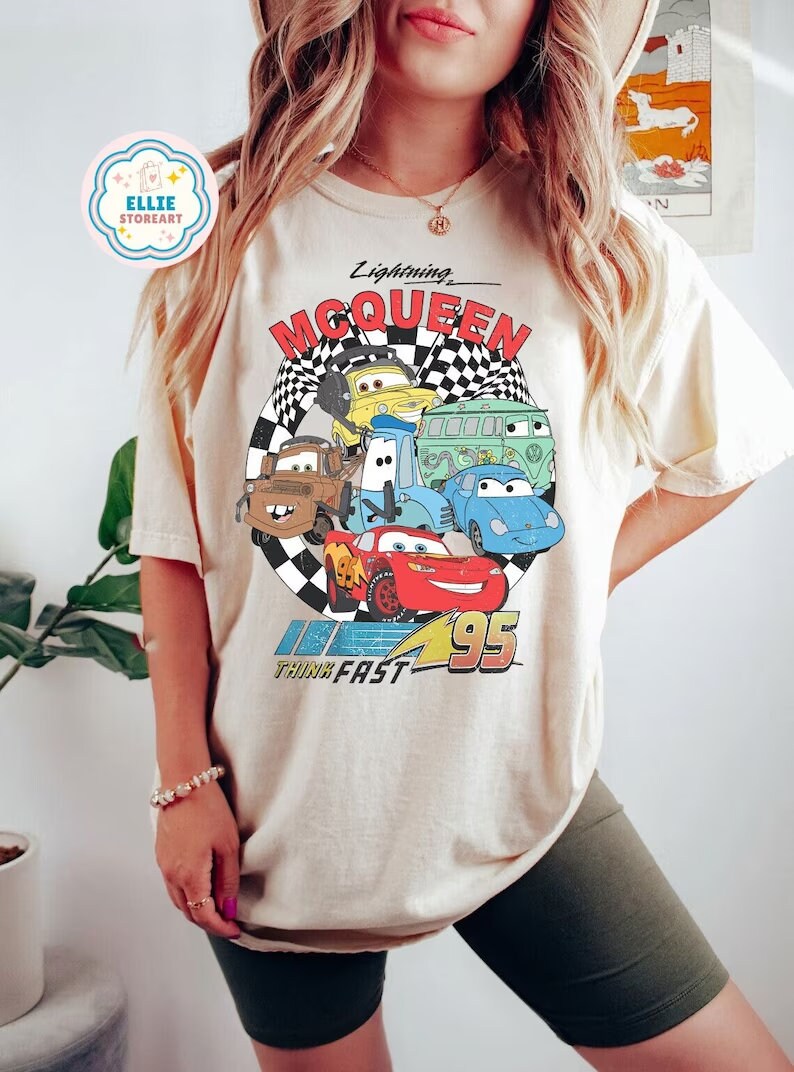 Retro Disney Cars Shirt, Lightning McQueen Shirt, Pixar Cars | Inspire ...