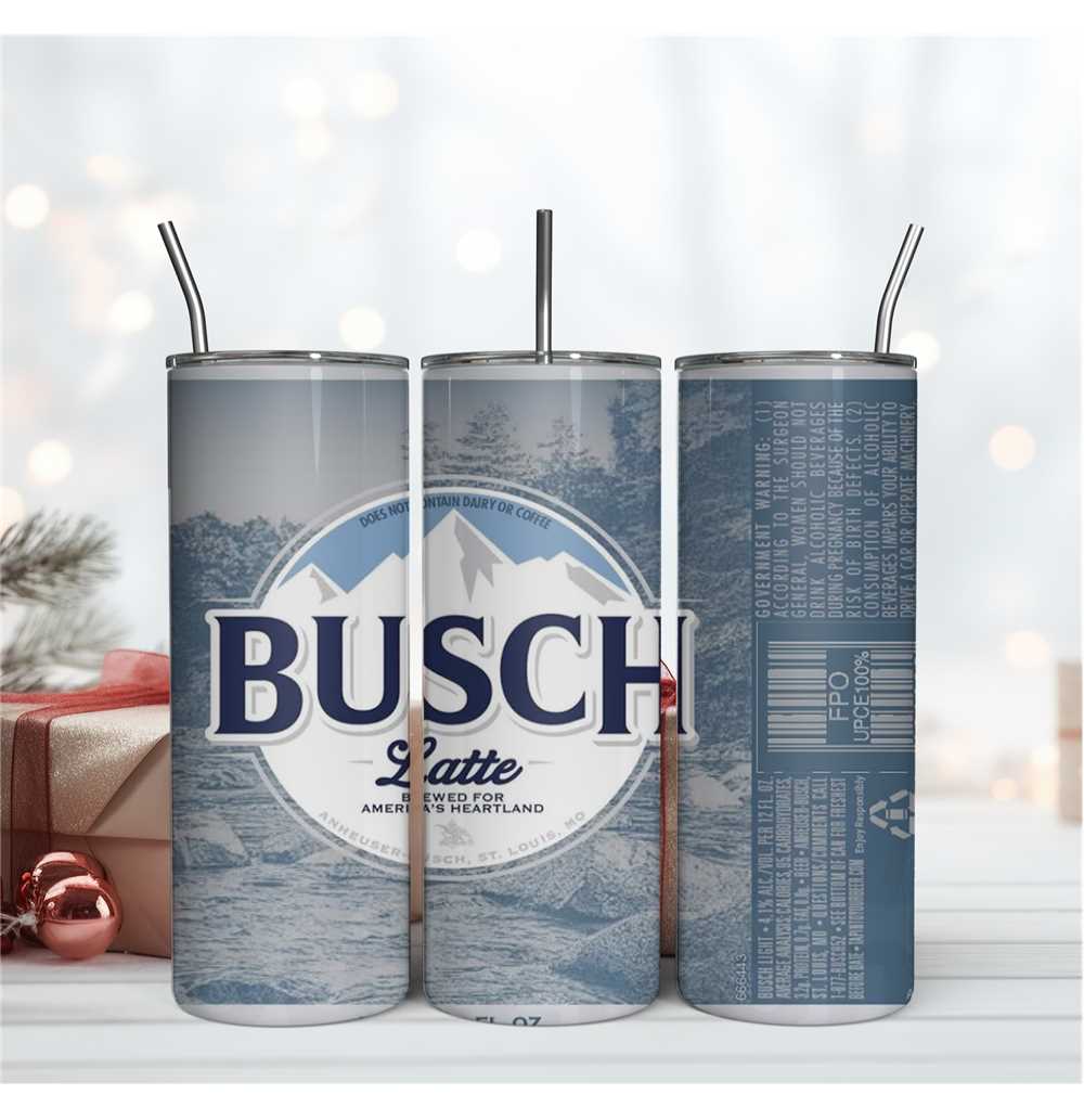 Busch Latte 20Oz Tumbler Wrap Sublimation Design, Beer Brand | Inspire ...