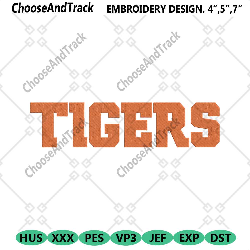 Tigers Wordmark Logo Embroidery Download, Tigers Text Logo E | Inspire ...
