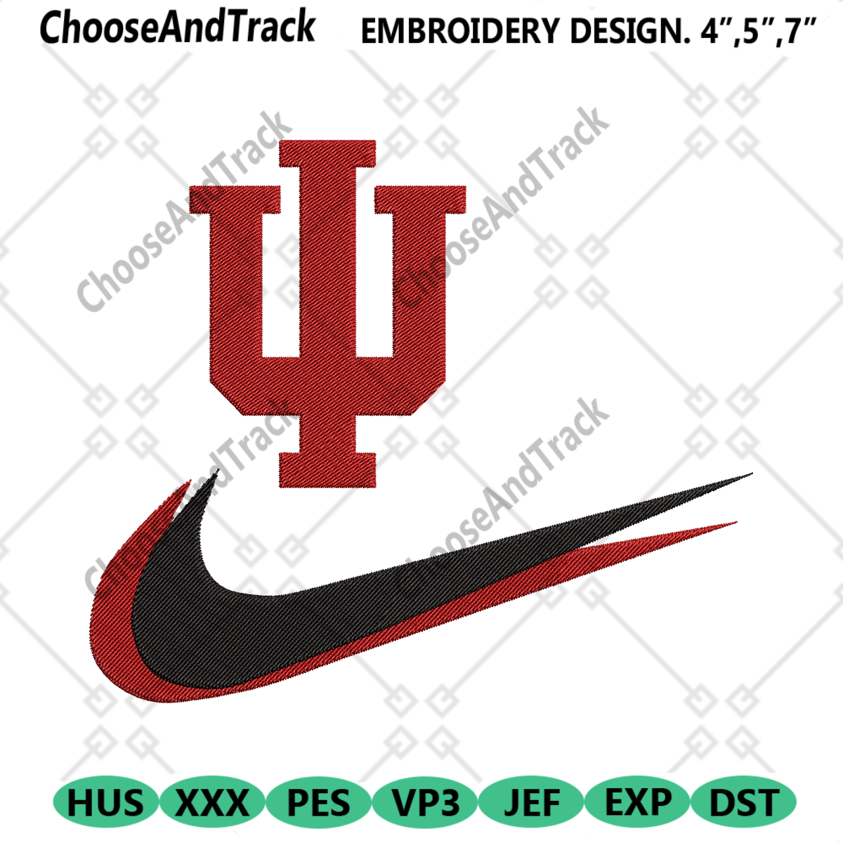Indiana Hoosiers Double Swoosh Nike Logo Embroidery Design F | Inspire ...