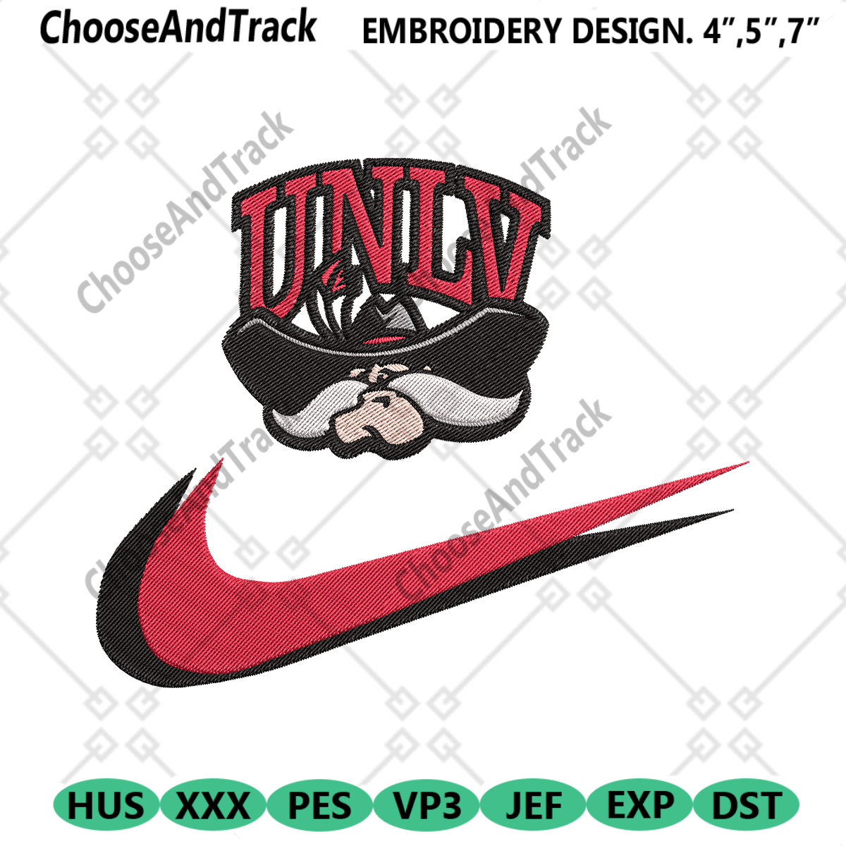 UNLV Rebels Double Swoosh Nike Logo Embroidery Design File | Inspire Uplift
