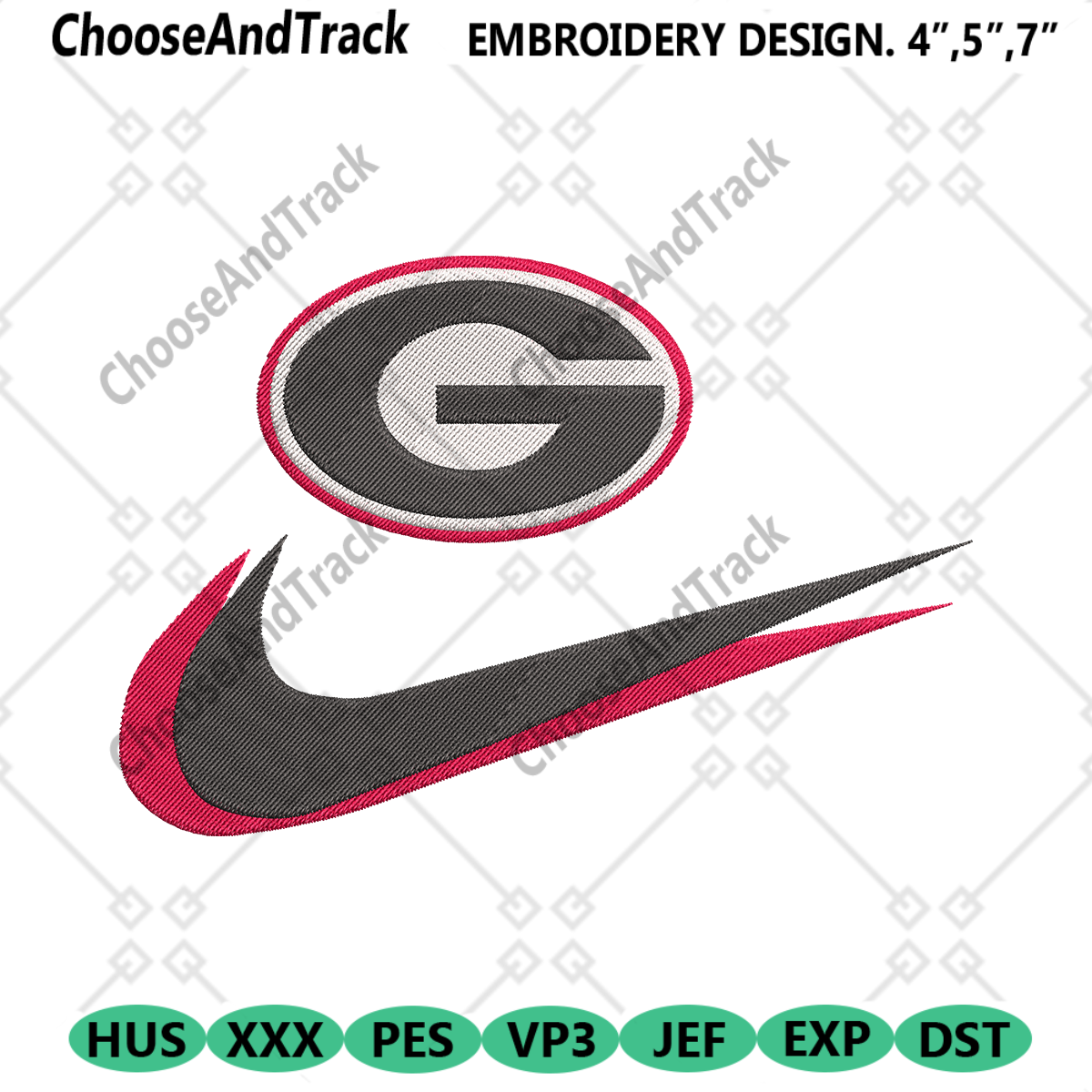 Georgia Bulldogs Double Swoosh Nike Logo Embroidery Design F | Inspire ...