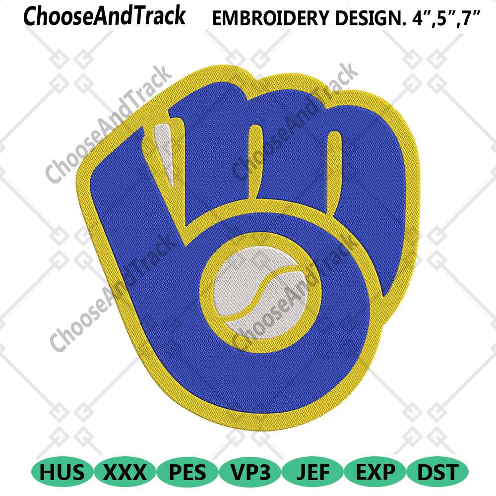 Milwaukee Brewers Cap Logo Embroidery Design, MLB Baseball T | Inspire ...