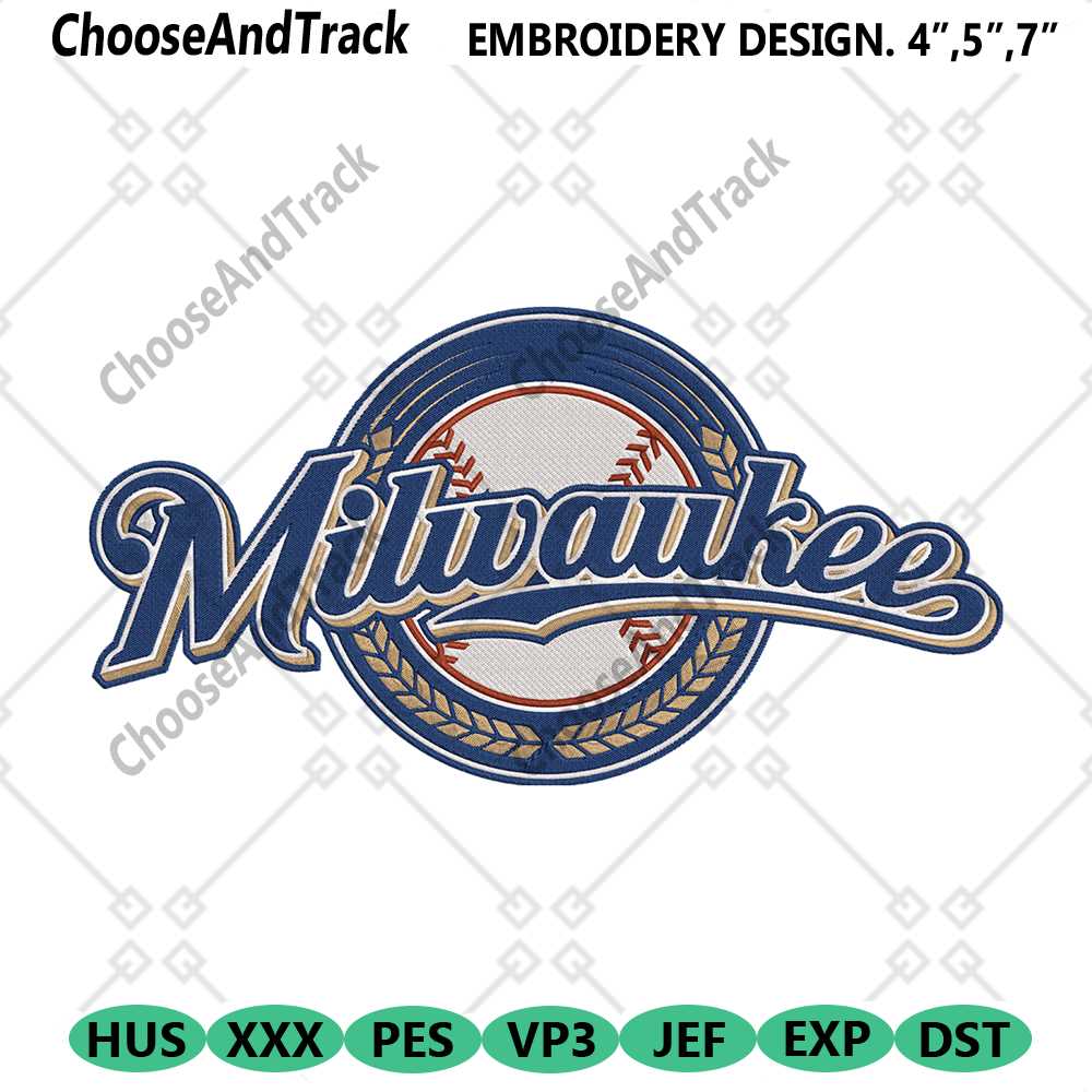 Milwaukee Baseball Logo Embroidery Download, Milwaukee MLB D | Inspire ...