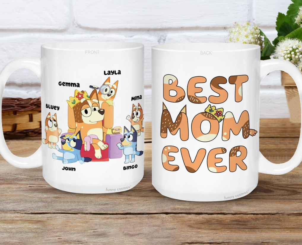 Bluey Best Mom Ever Mug, Bluey Mom Mug, Bluey Chilli Mug, Bl | Inspire ...
