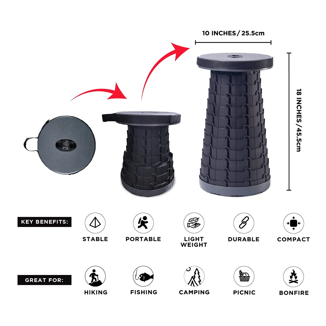 Portable Retractable Stool For Indoor and Outdoor Use - Inspire Uplift