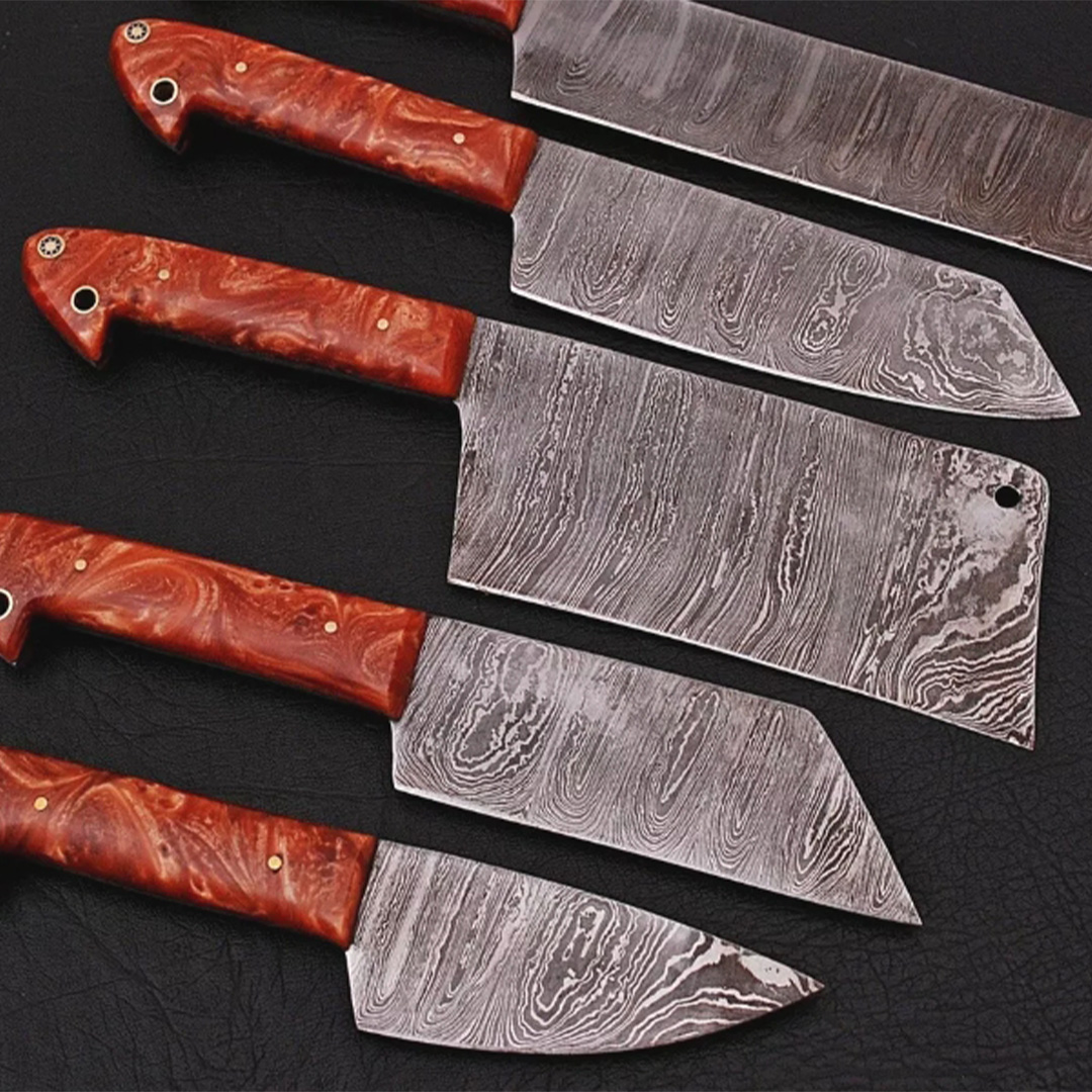 Custom Damascus Steel Knives with Epoxy Resin Handle - Inspire Uplift