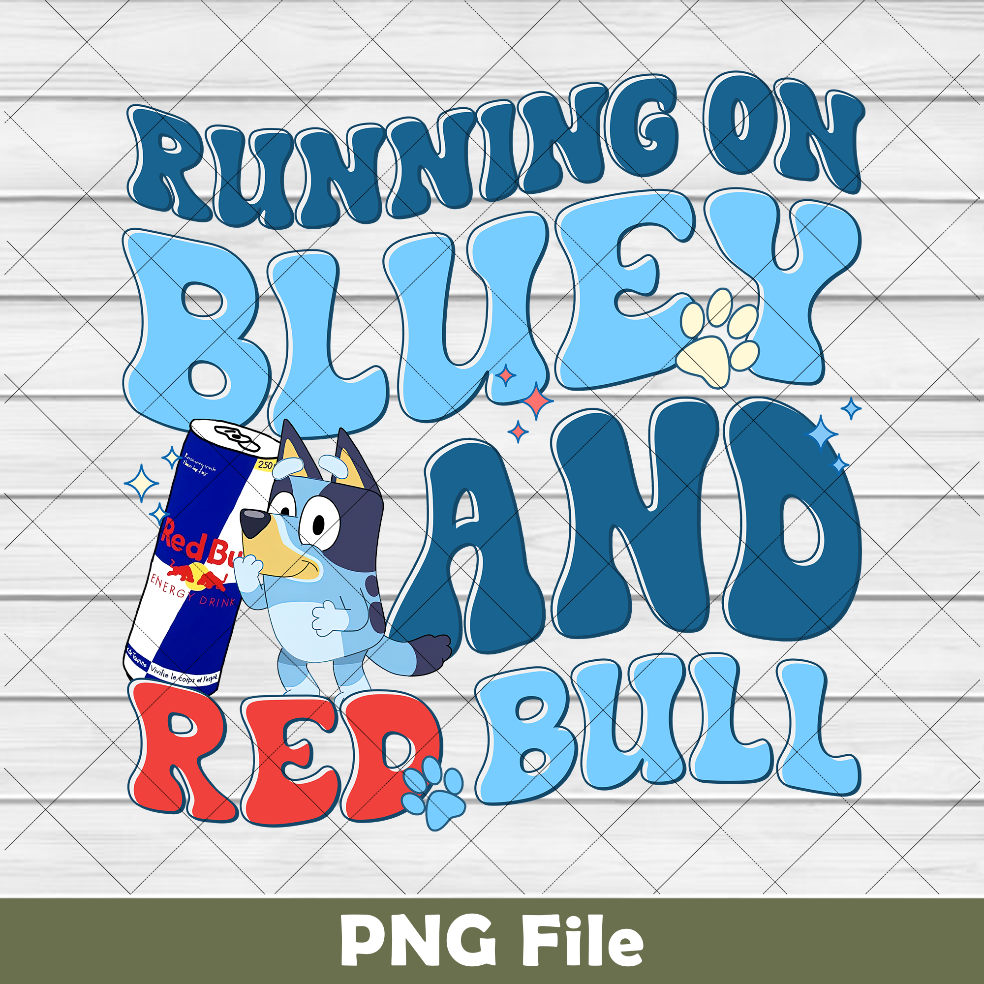 Running On Bluey And Iced Coffee Retro PNG, Running On Bluey - Inspire ...