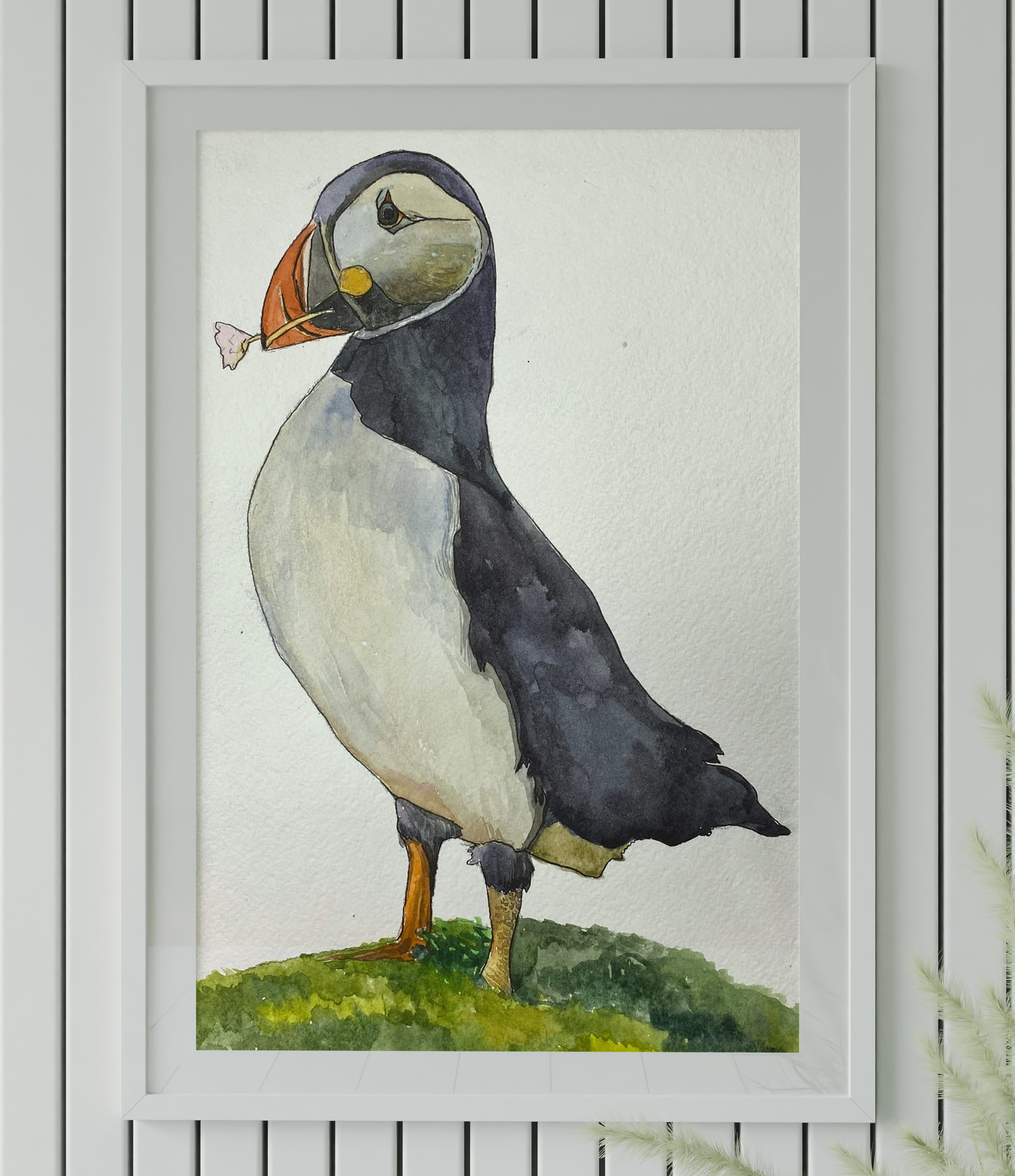 Puffin original painting animal art bird watercolor painting - Inspire ...