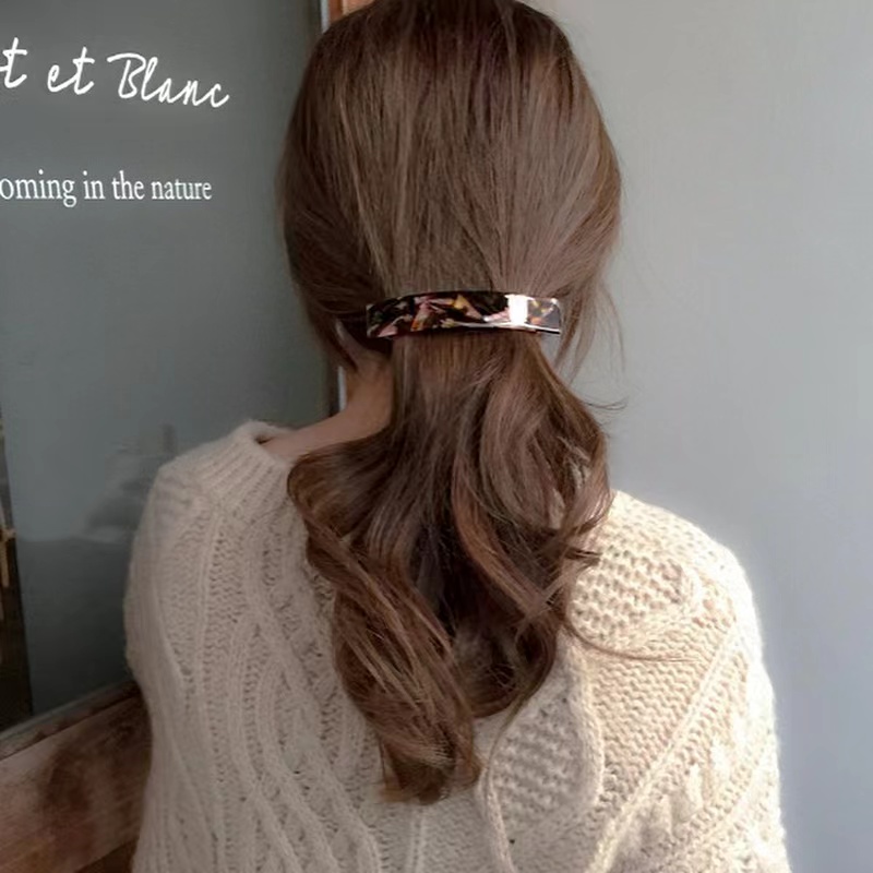 Acetate long barrette - flat ponytail holder | Inspire Uplift