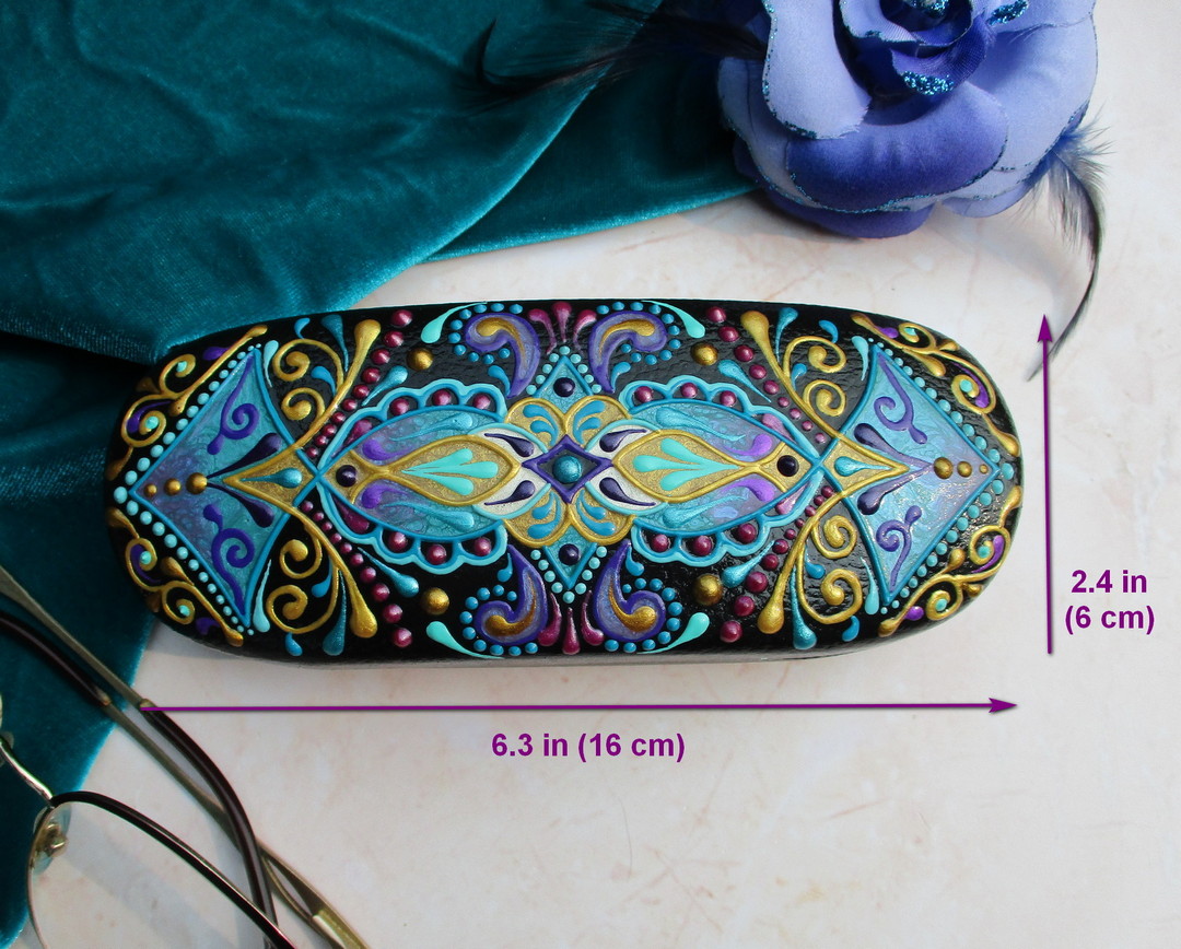 Eyeglass holder, Glasses case hard, Hand-painted eyeglass ca - Inspire ...