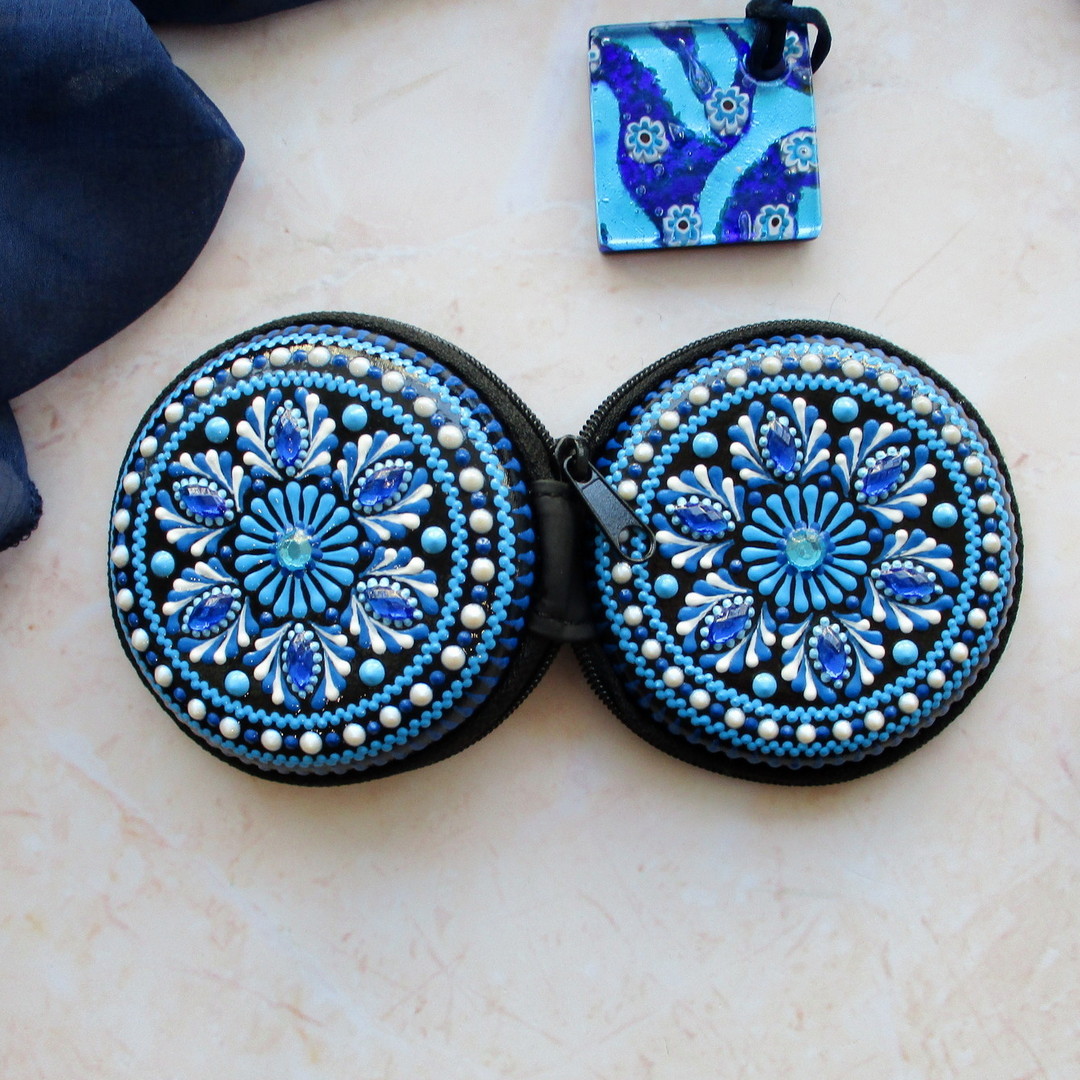 Blue travel jewelry case, Travel jewelry box, Earphone case, - Inspire ...