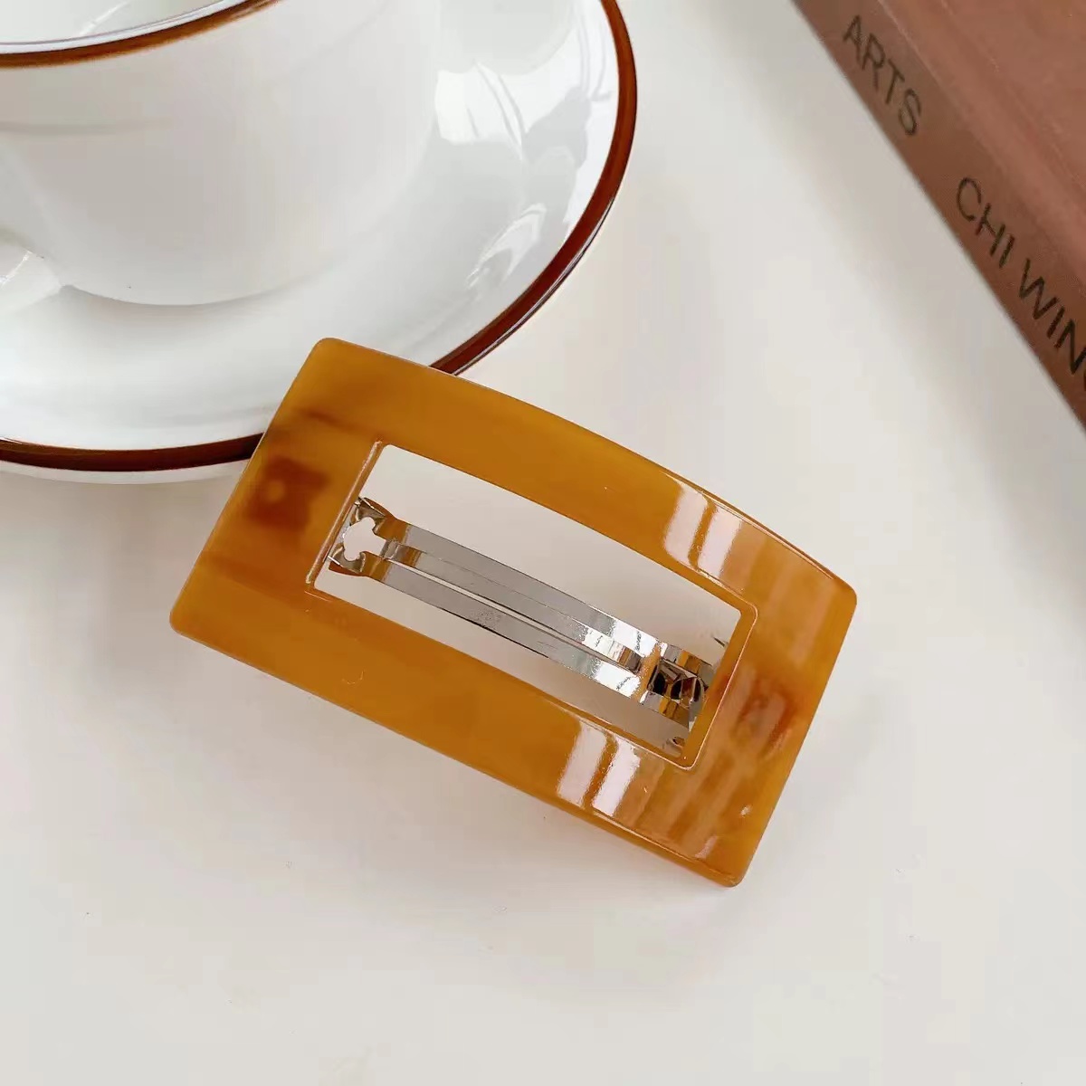 Hair Barrette - Acetate Square barrette - Inspire Uplift