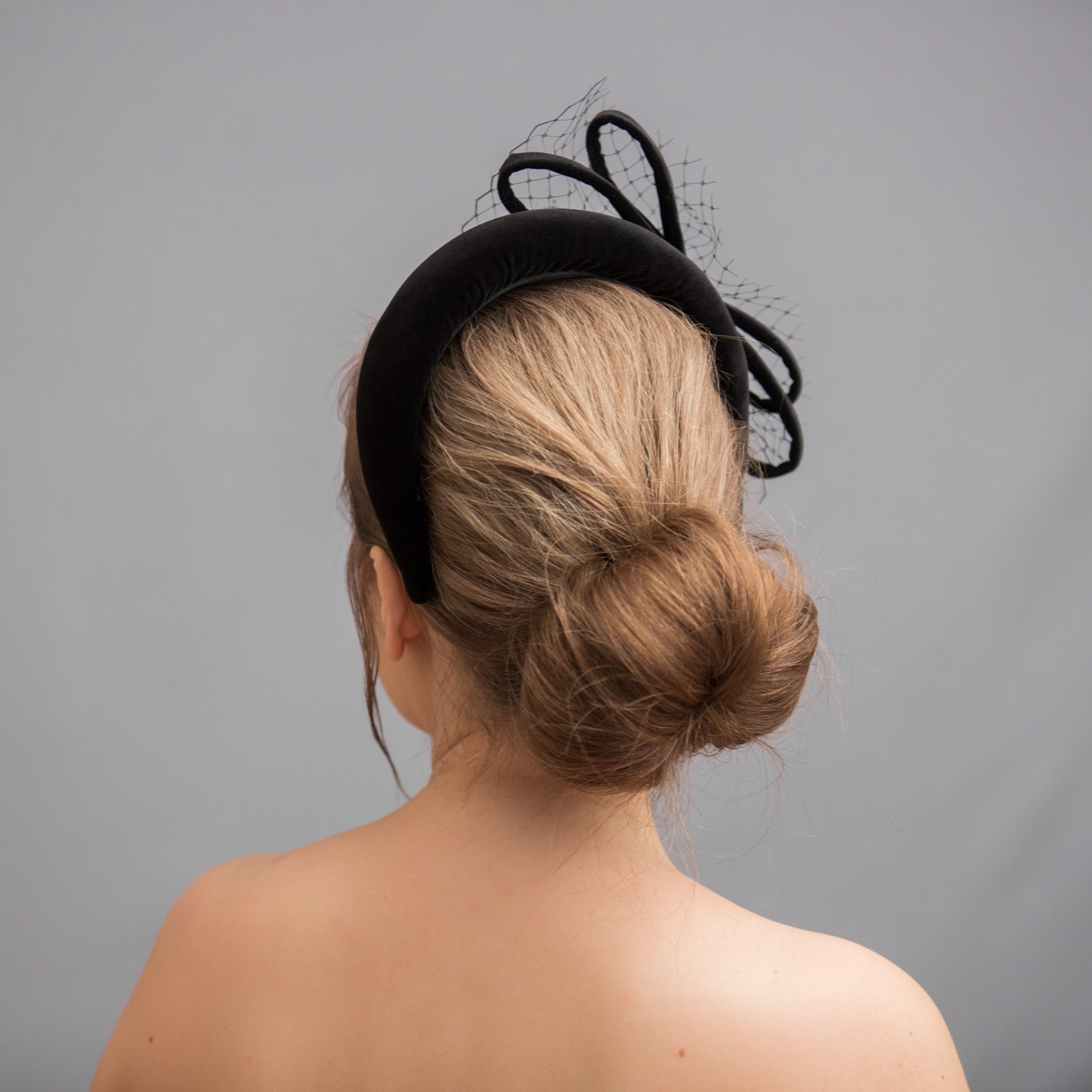 Black velvet fascinator. Padded velvet headband. Navy fascin - Inspire ...