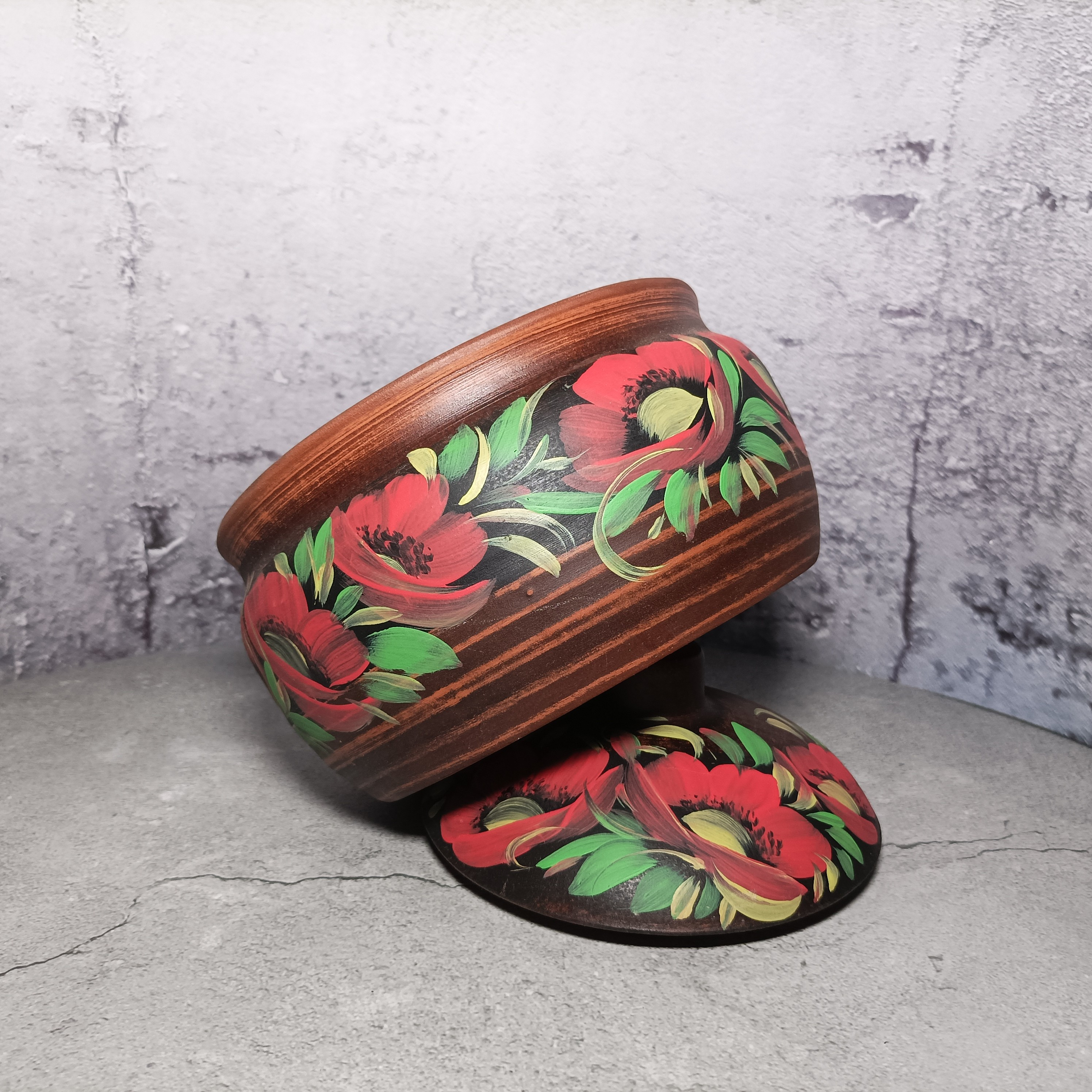 Pottery casserole 84.53 fl.oz handmade red clay Cooking pot - Inspire ...