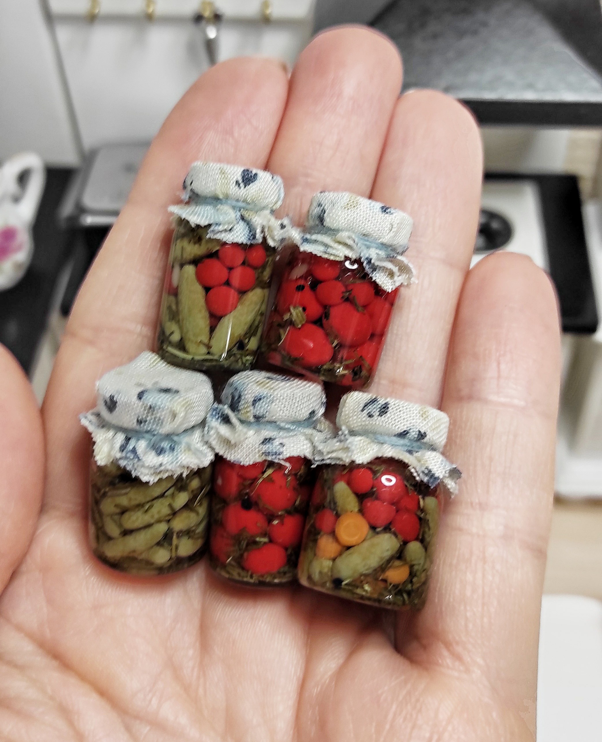 Miniature jars - dollhouse miniature - diorama - mini jars - Inspire Uplift