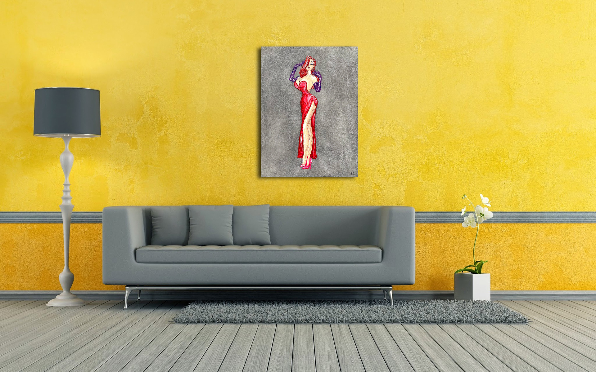 Jessica Rabbit Wall Art / Jessica Rabbit Painting / Who Fram - Inspire ...