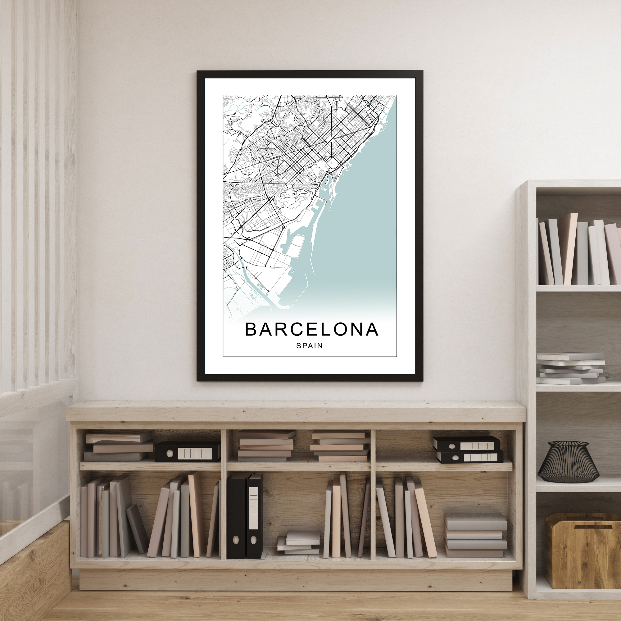 Barcelona DIGITAL Map Print | Barcelona DIGITAL DOWNLOAD Map - Inspire ...