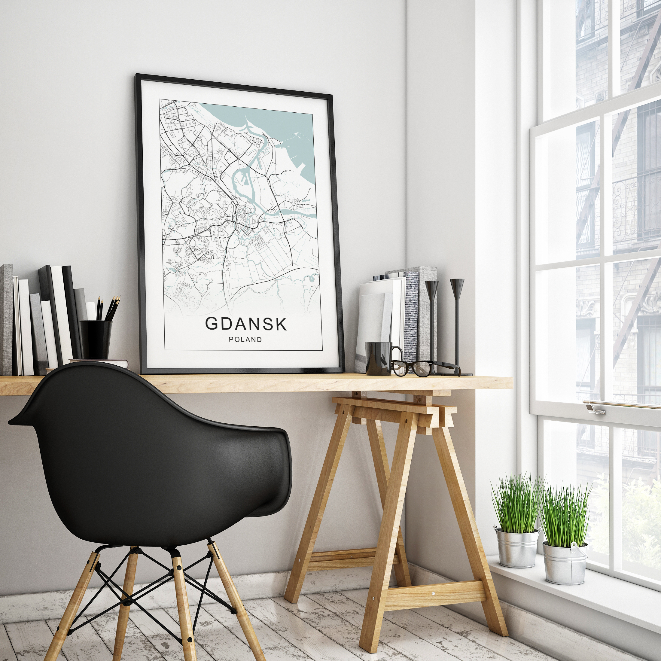 Gdansk DIGITAL Map Print | Gdansk DIGITAL DOWNLOAD Map - Inspire Uplift