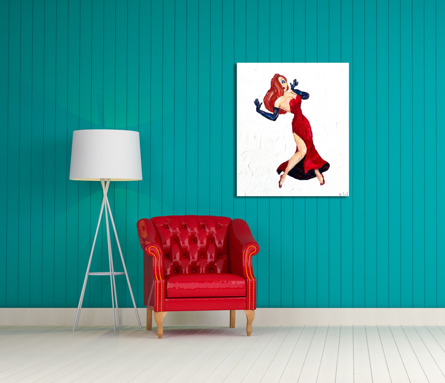 Jessica Rabbit Wall Art / Jessica Rabbit Painting / Who Fram - Inspire ...