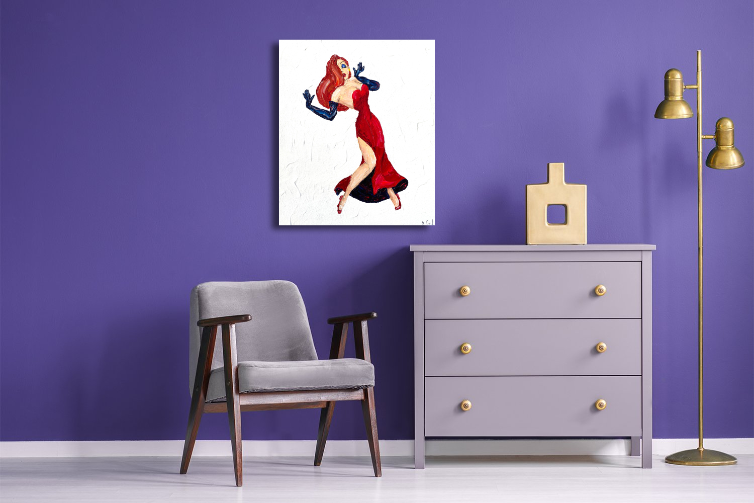 Jessica Rabbit Wall Art / Jessica Rabbit Painting / Who Fram - Inspire ...
