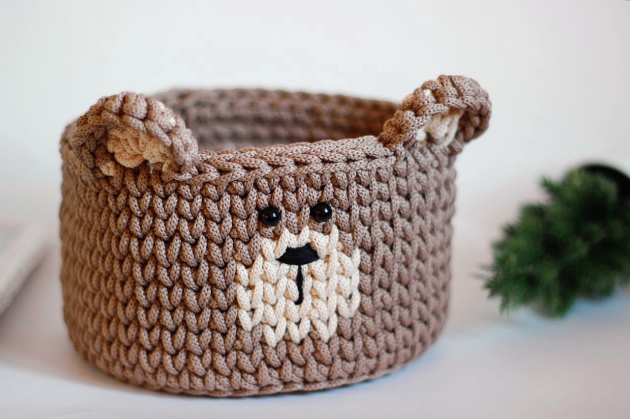 Bear basket for nursery decor and storage, Woodland nursery - Inspire ...