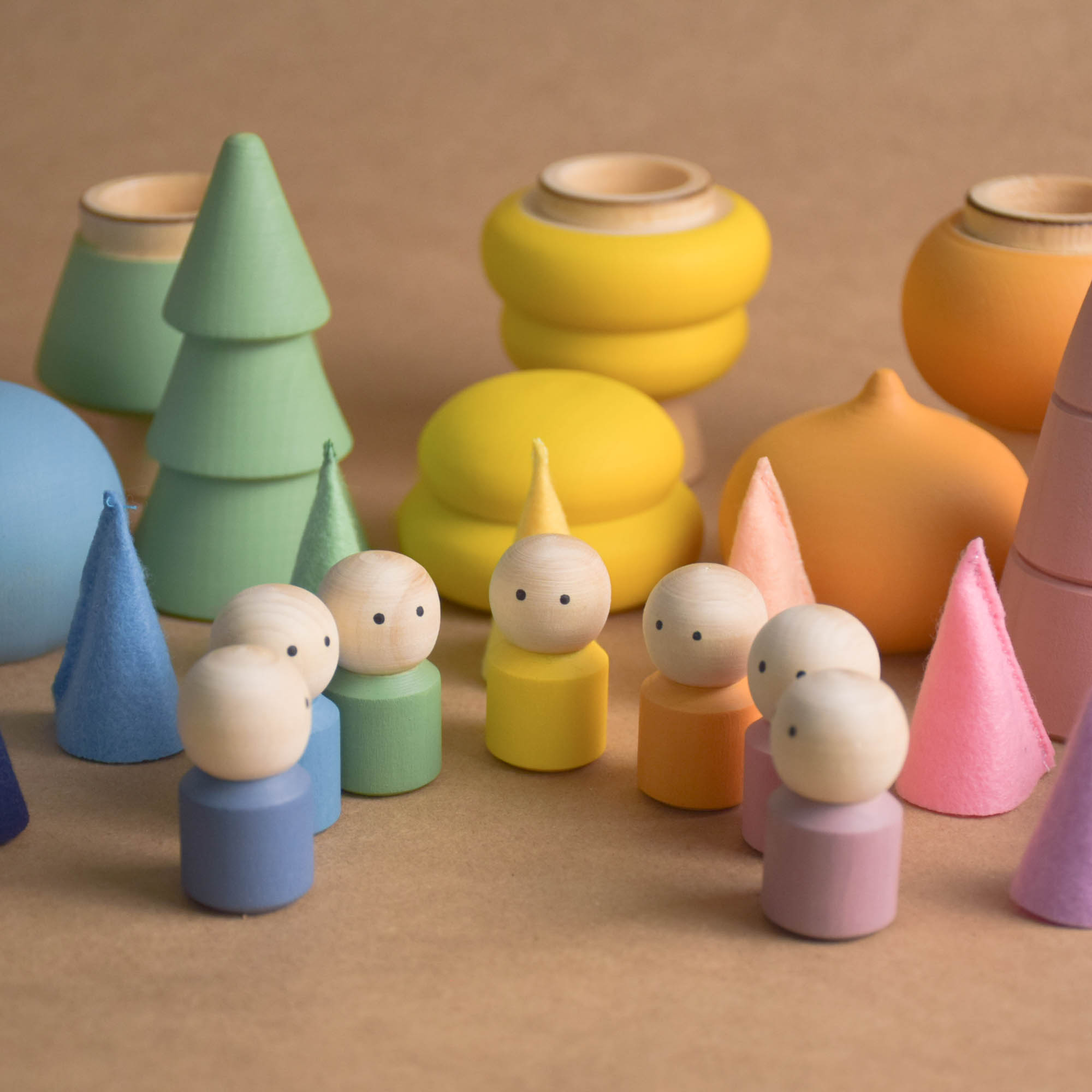 Wooden Tree Forest Set Opening Pastel - Inspire Uplift