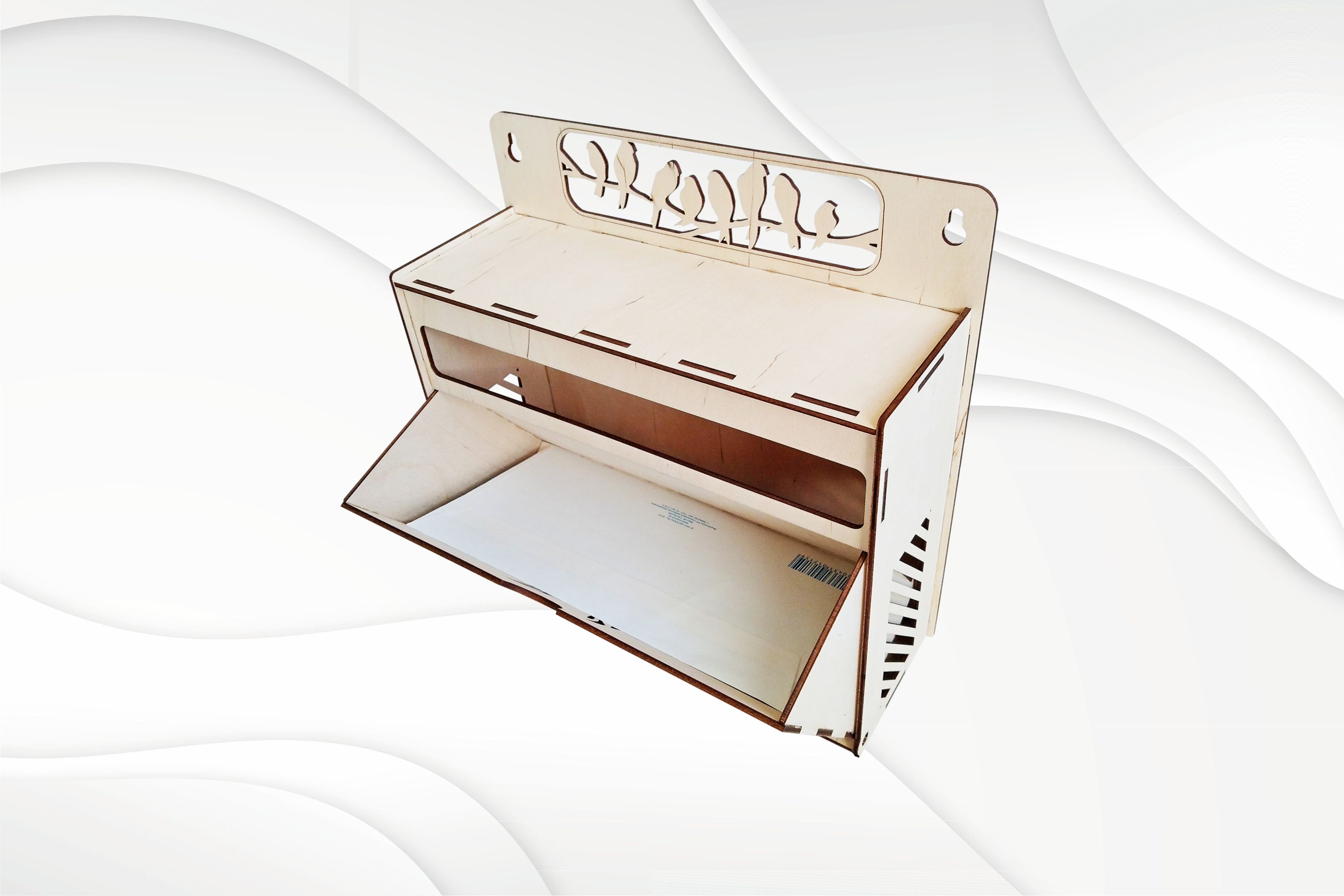 Mailbox with bird pattern, template for laser cutting. Glow - Inspire ...