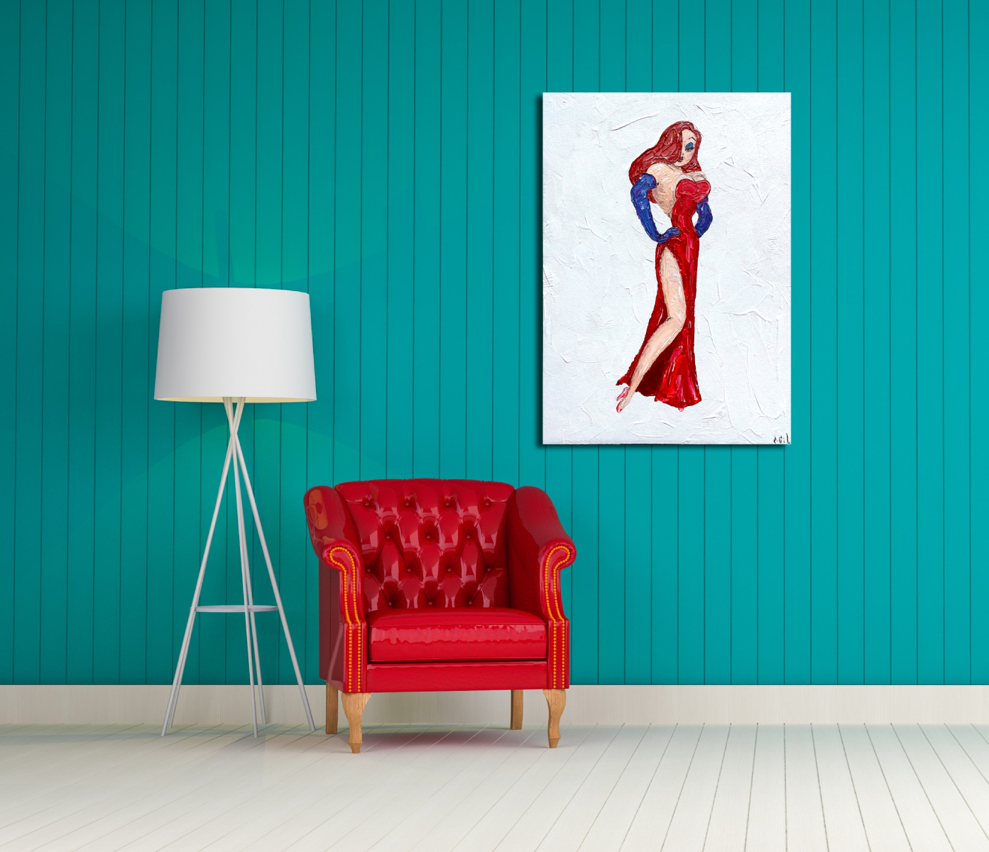 Jessica Rabbit Wall Art / Jessica Rabbit Painting / Who Fram - Inspire ...
