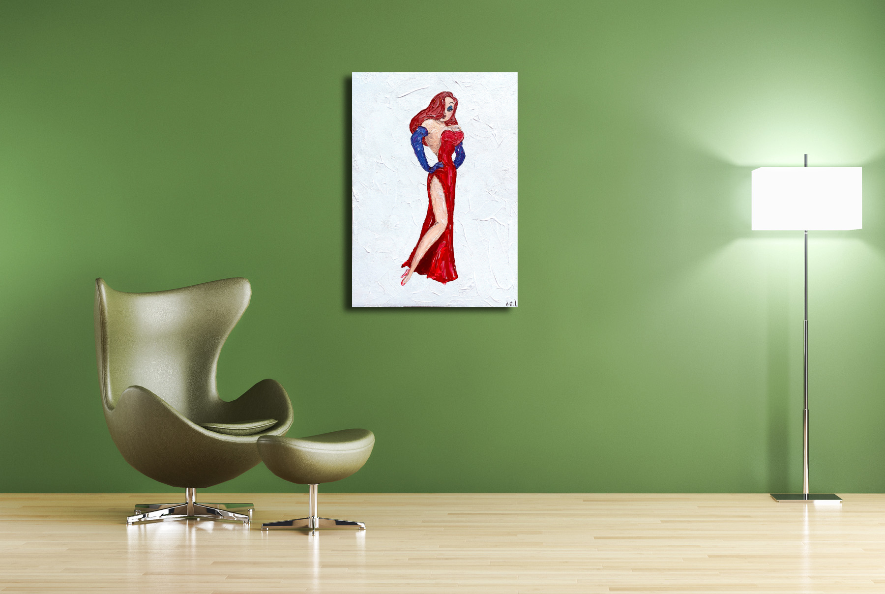 Jessica Rabbit Wall Art / Jessica Rabbit Painting / Who Fram - Inspire ...