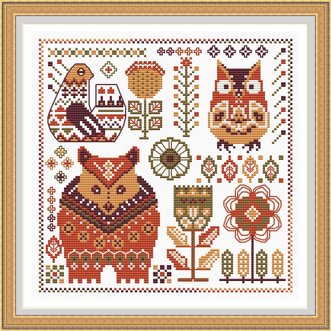 Scandinavian Cross Stitch Pattern Set of 4 Pattern, Scandina - Inspire ...