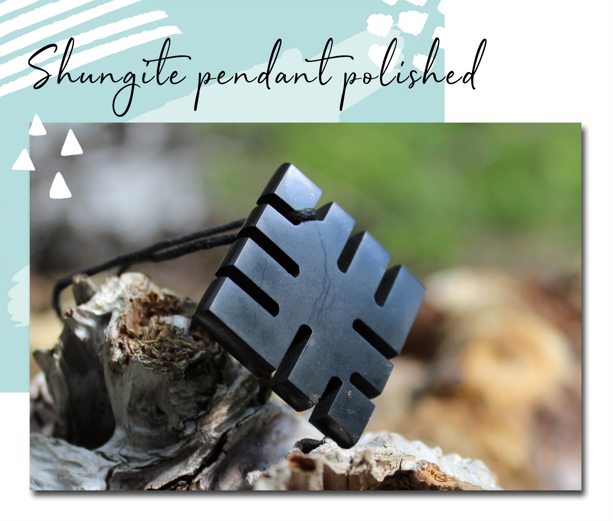 Pendant shungite polished. Authentic shungite stone. Unique - Inspire ...