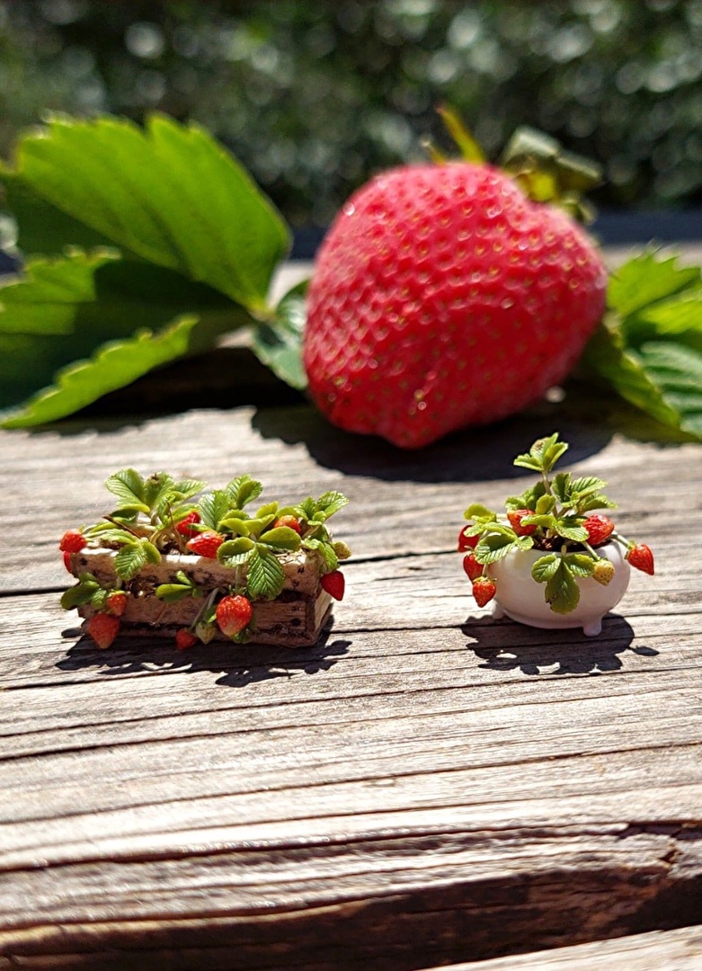 Miniature strawberries in a wooden box 1:12, Strawberry doll - Inspire ...