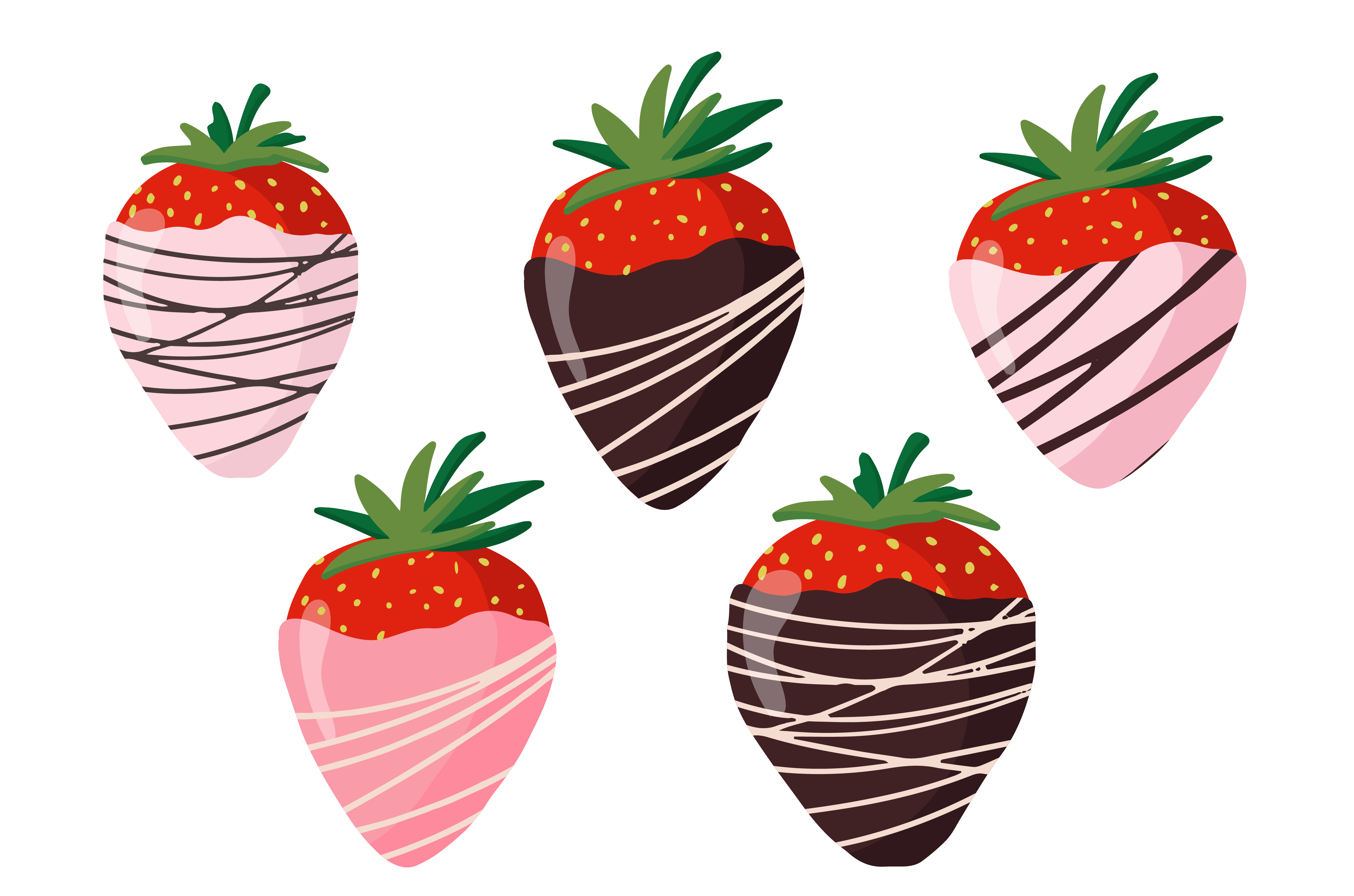 Cartoon Chocolate Covered Strawberry