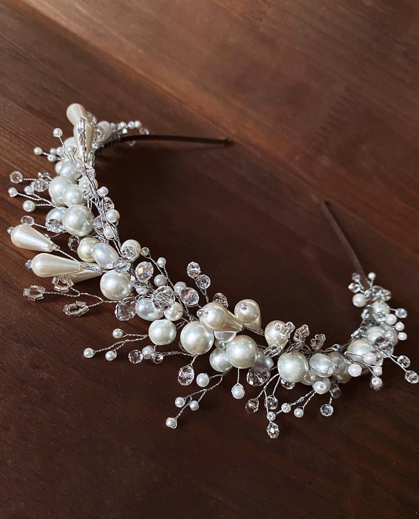 Wedding tiara, Headpiece for bride, Pearls headpiece, diadem - Inspire ...