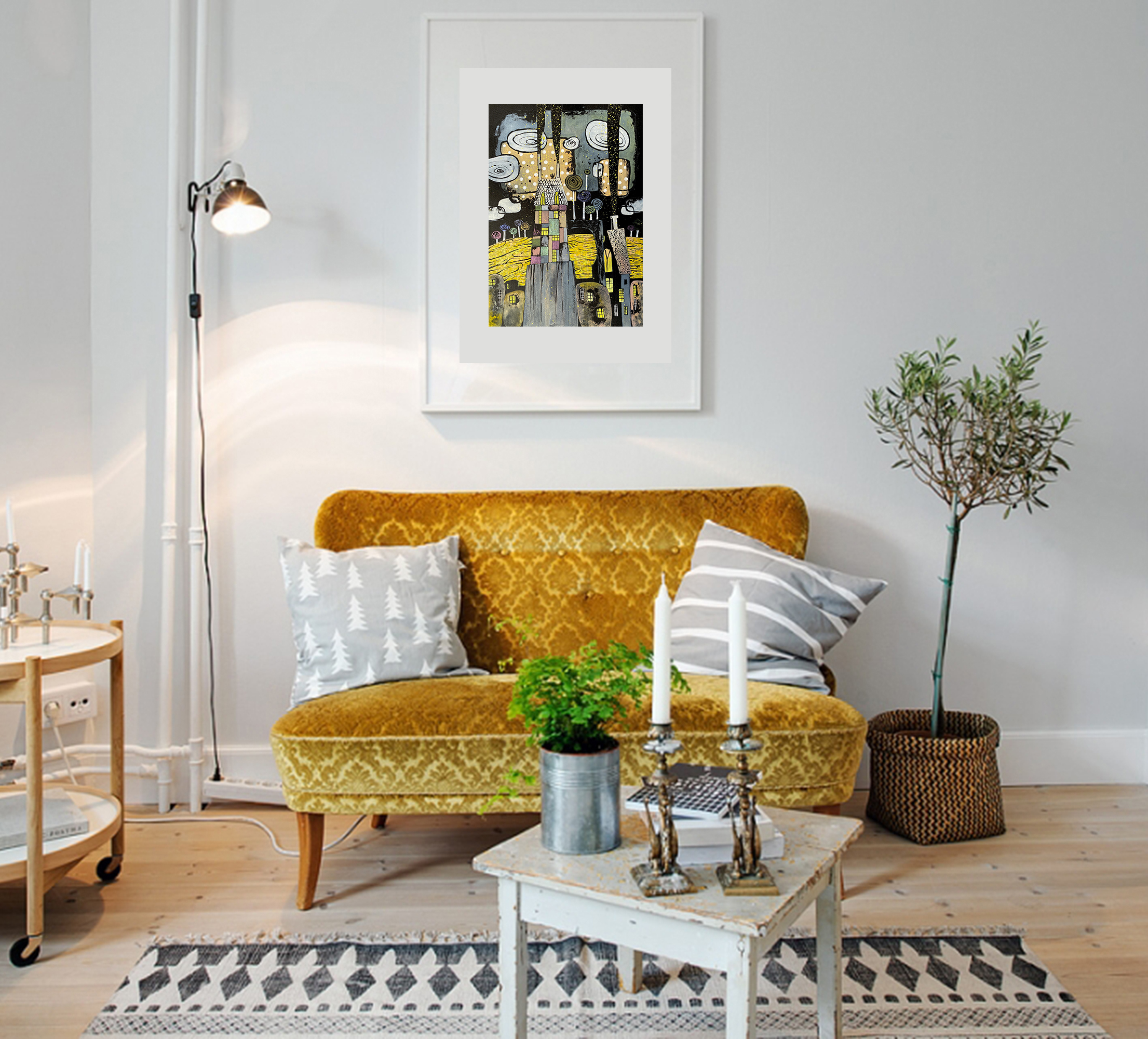 Fancy painting Watercolor Original art Imaginative artwork B - Inspire ...