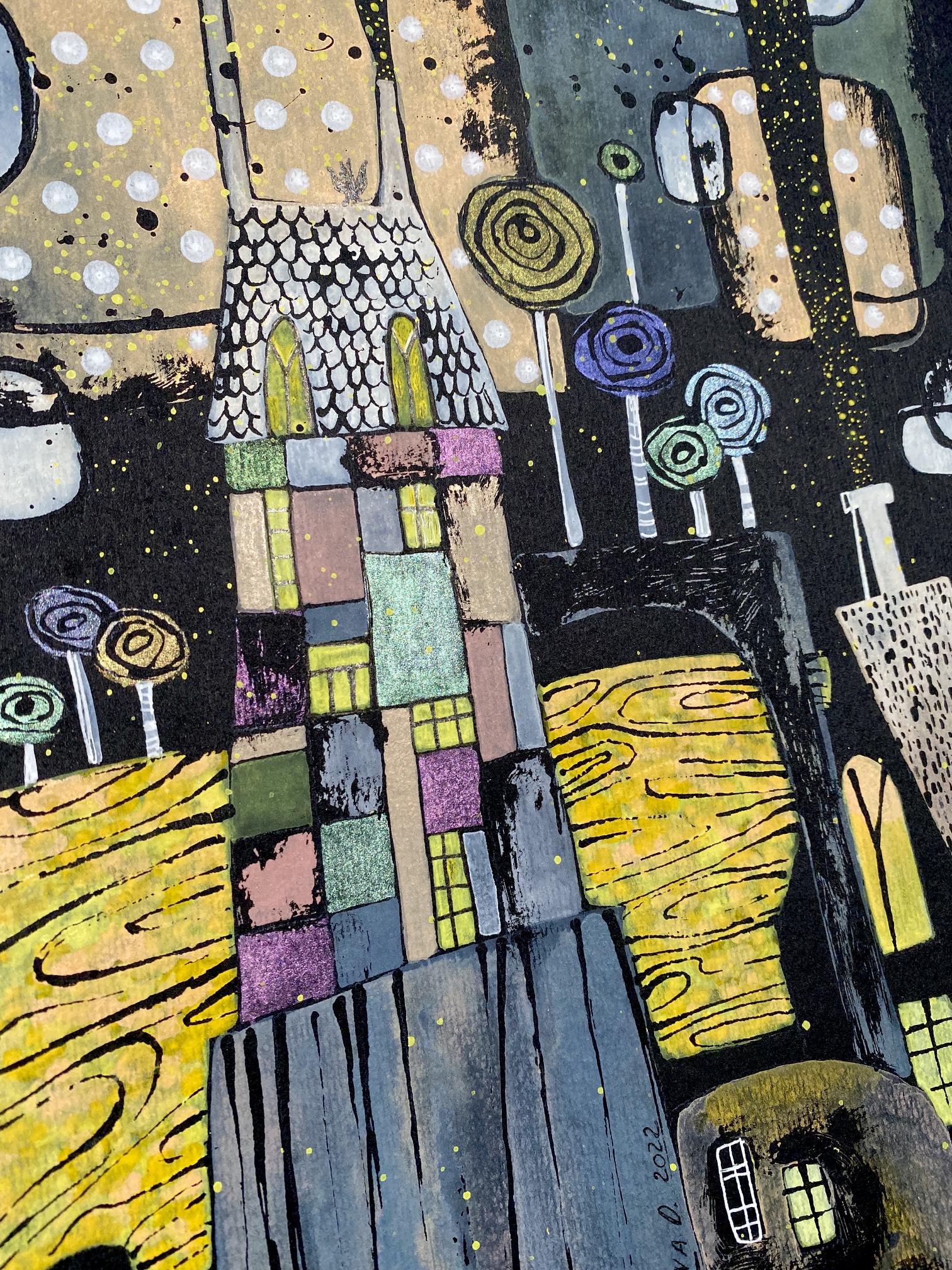 Fancy painting Watercolor Original art Imaginative artwork B - Inspire ...