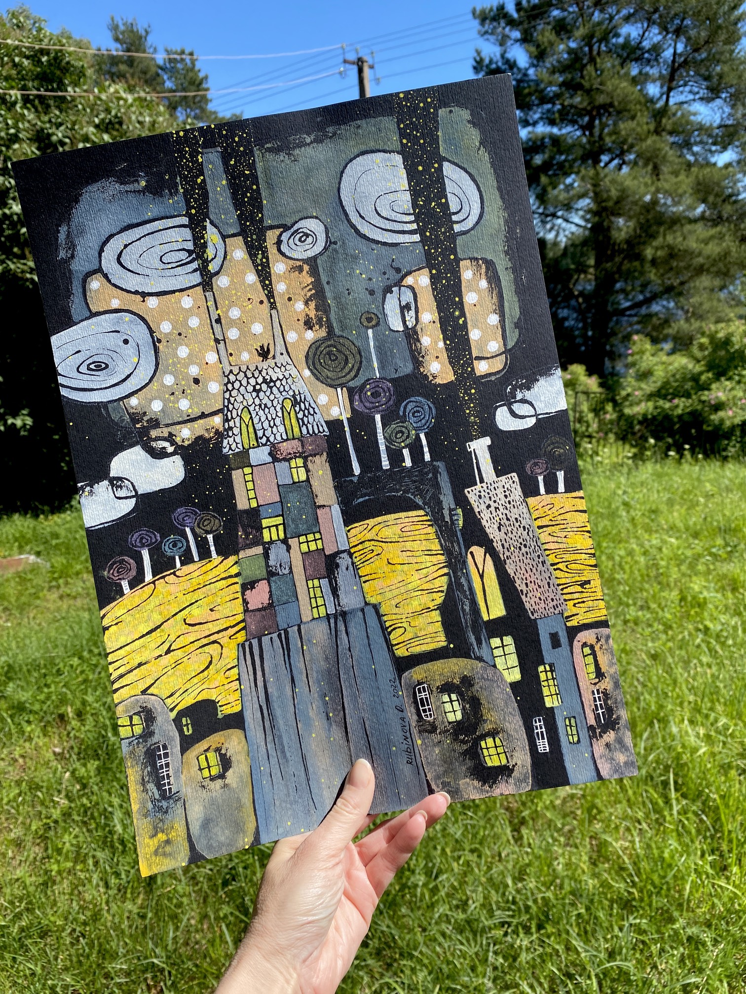 Fancy painting Watercolor Original art Imaginative artwork B - Inspire ...