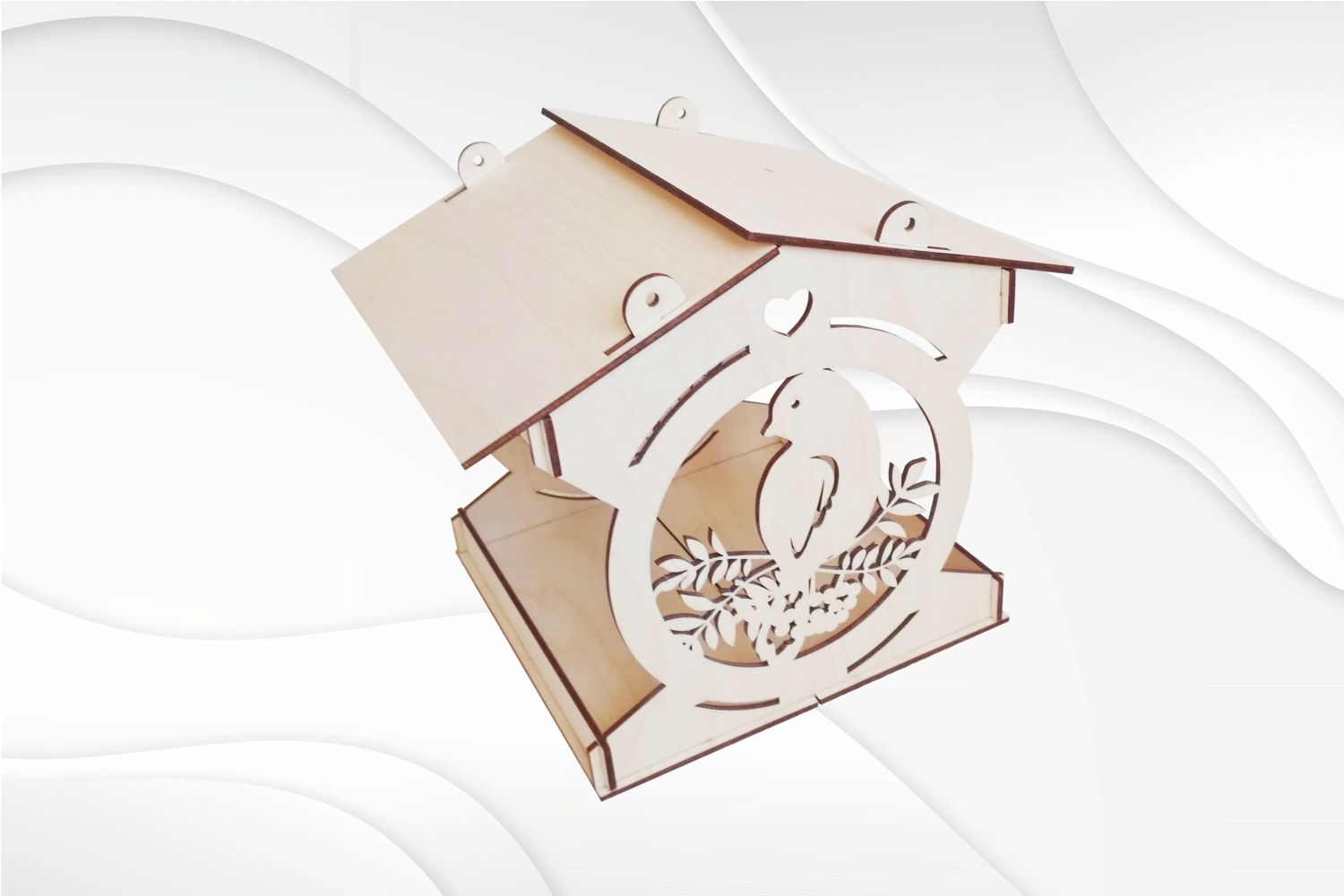 Bird feeders digital model laser cutting. Svg dxf pattern. - Inspire Uplift