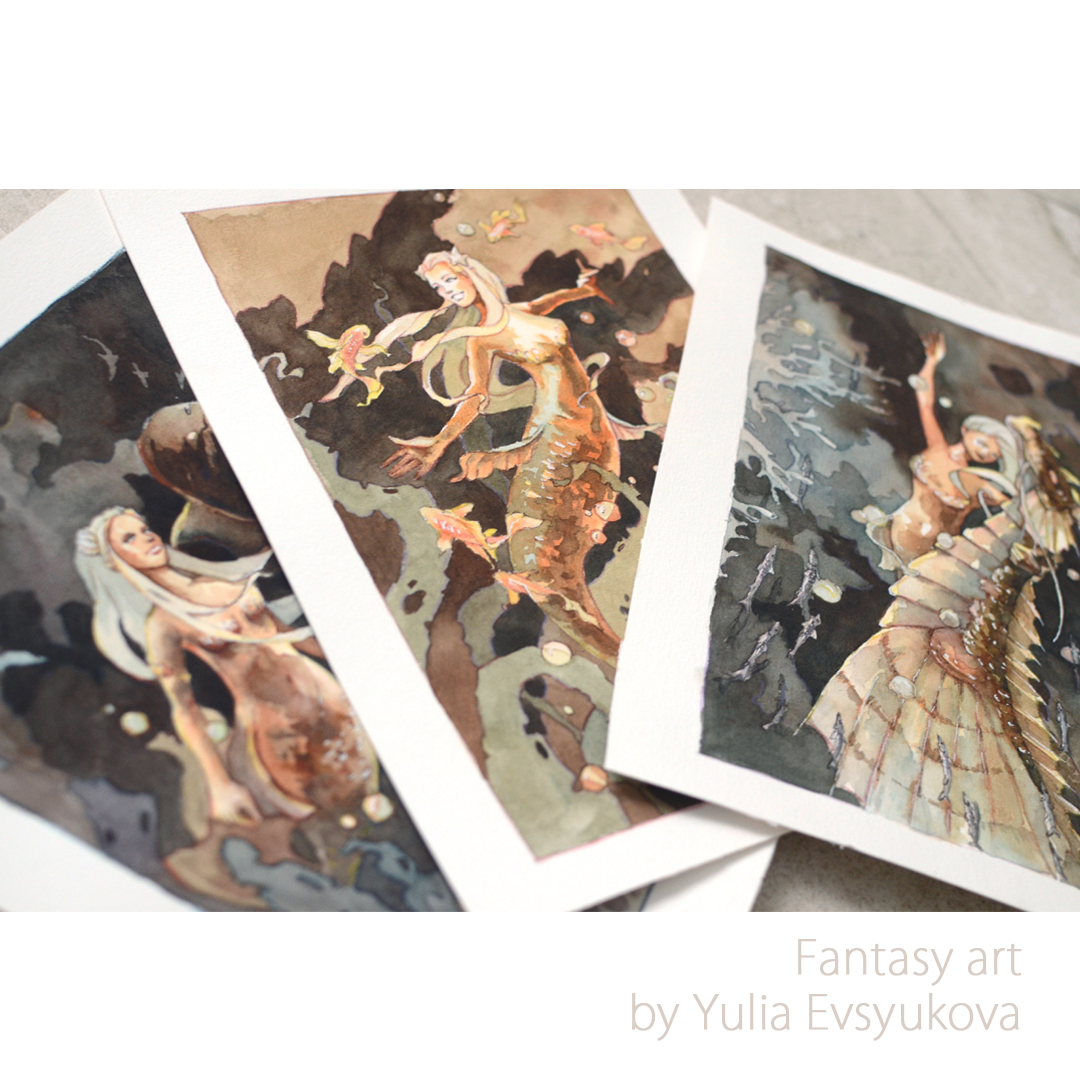 Fantasy mermaid art Original underwater fairy tale painting - Inspire ...